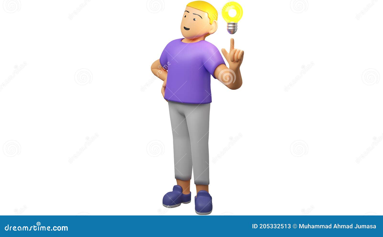3D Character for Web Getting Ideas Stock Illustration - Illustration of ...