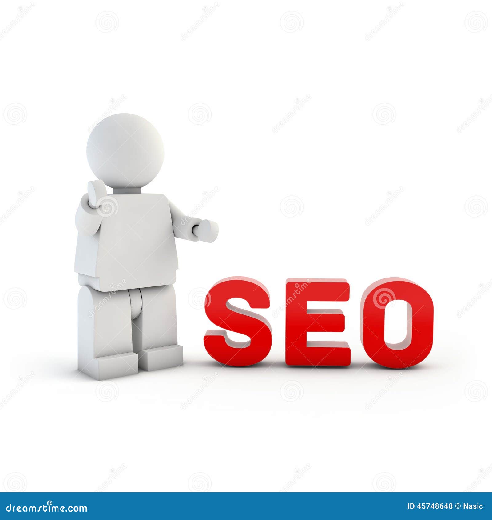 3d character with word SEO stock illustration. Illustration of search ...