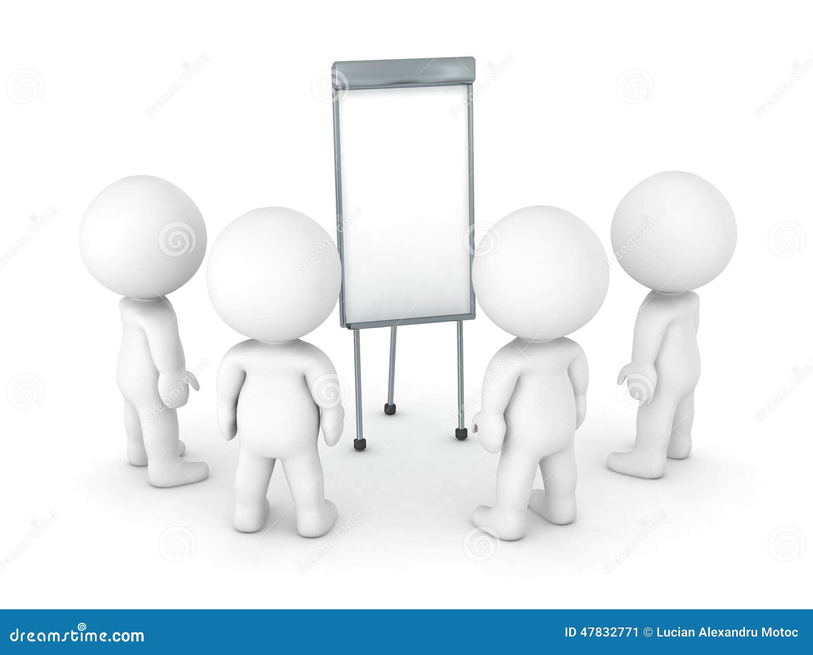 3D Characters Gathered Around Flip-Chart Stock Illustration ...