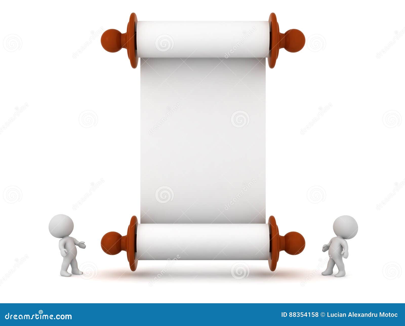 3D Characters With Scroll And Pen Stock Photography | CartoonDealer.com ...