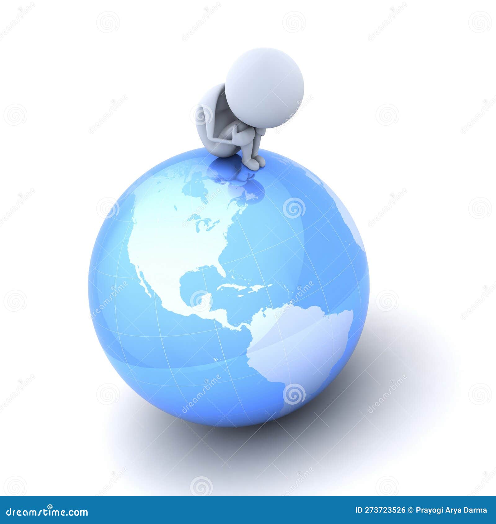 3D Characters Observing the World Stock Illustration - Illustration of ...