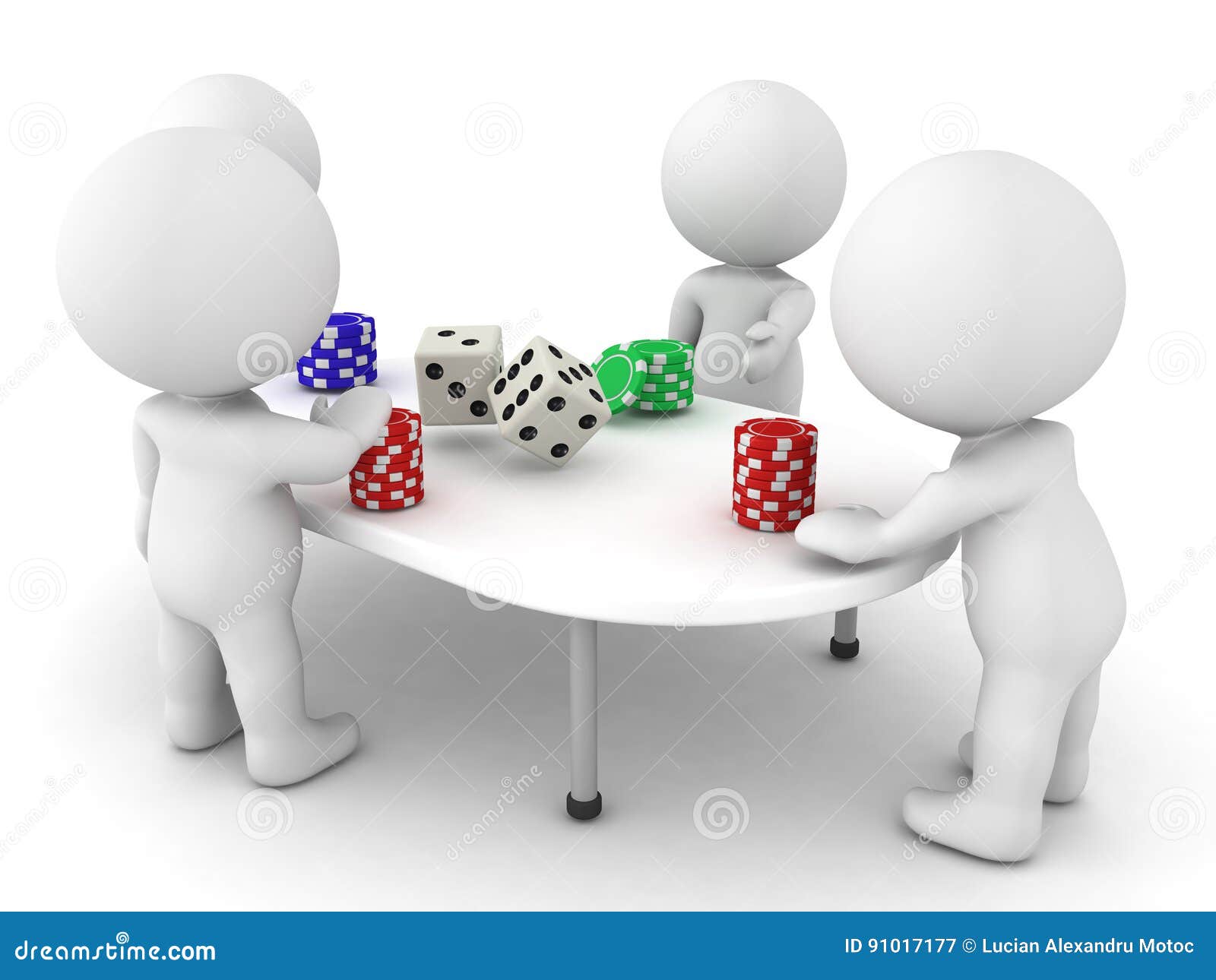 3D Characters Playing a Gambling Game Stock Illustration - Illustration ...