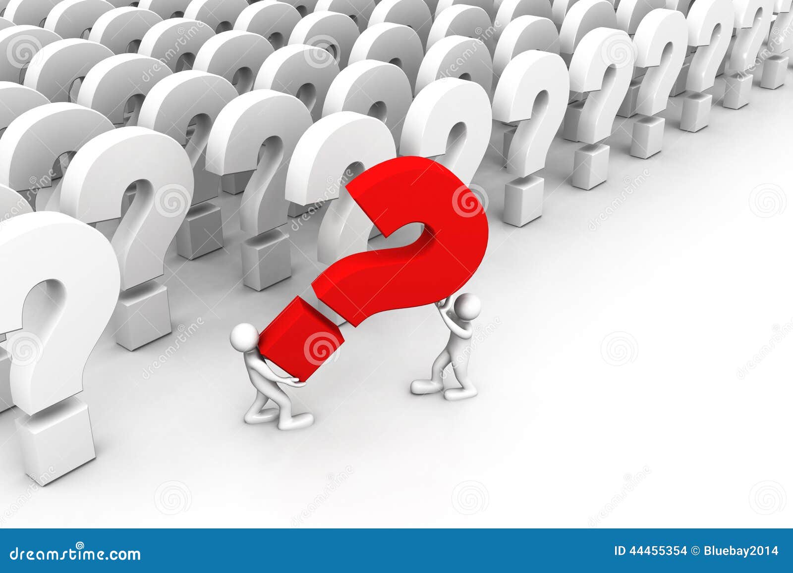 3D Characters and Question Symbols Stock Illustration - Illustration of ...