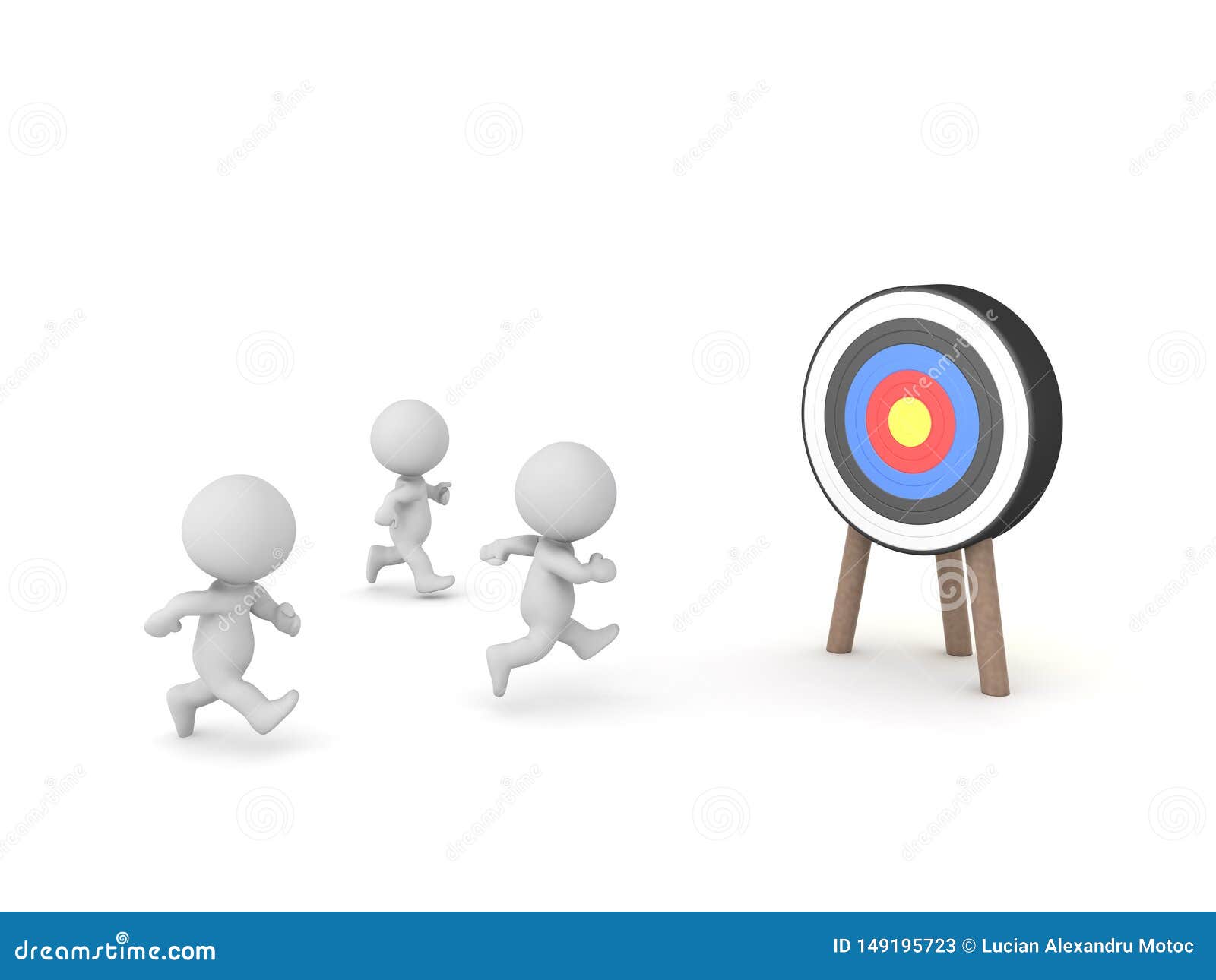 3D Characters Running Towards Target Stock Illustration - Illustration ...