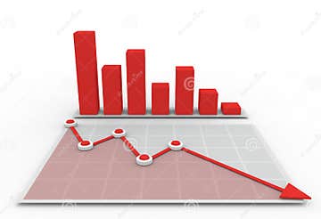 3D Graph and Diagram Going Down Stock Illustration - Illustration of ...