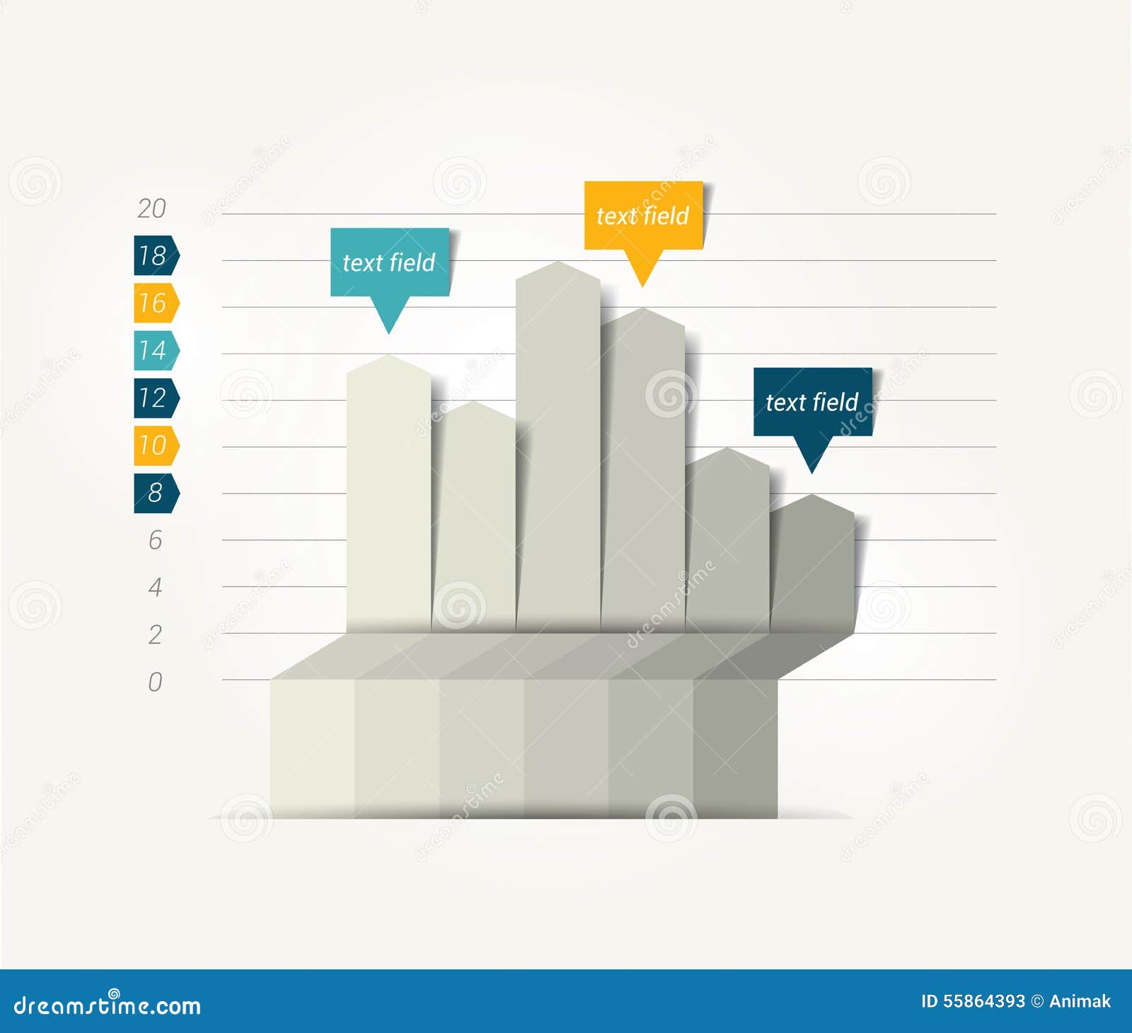 3D chart, graph. stock vector. Illustration of chart - 55864393