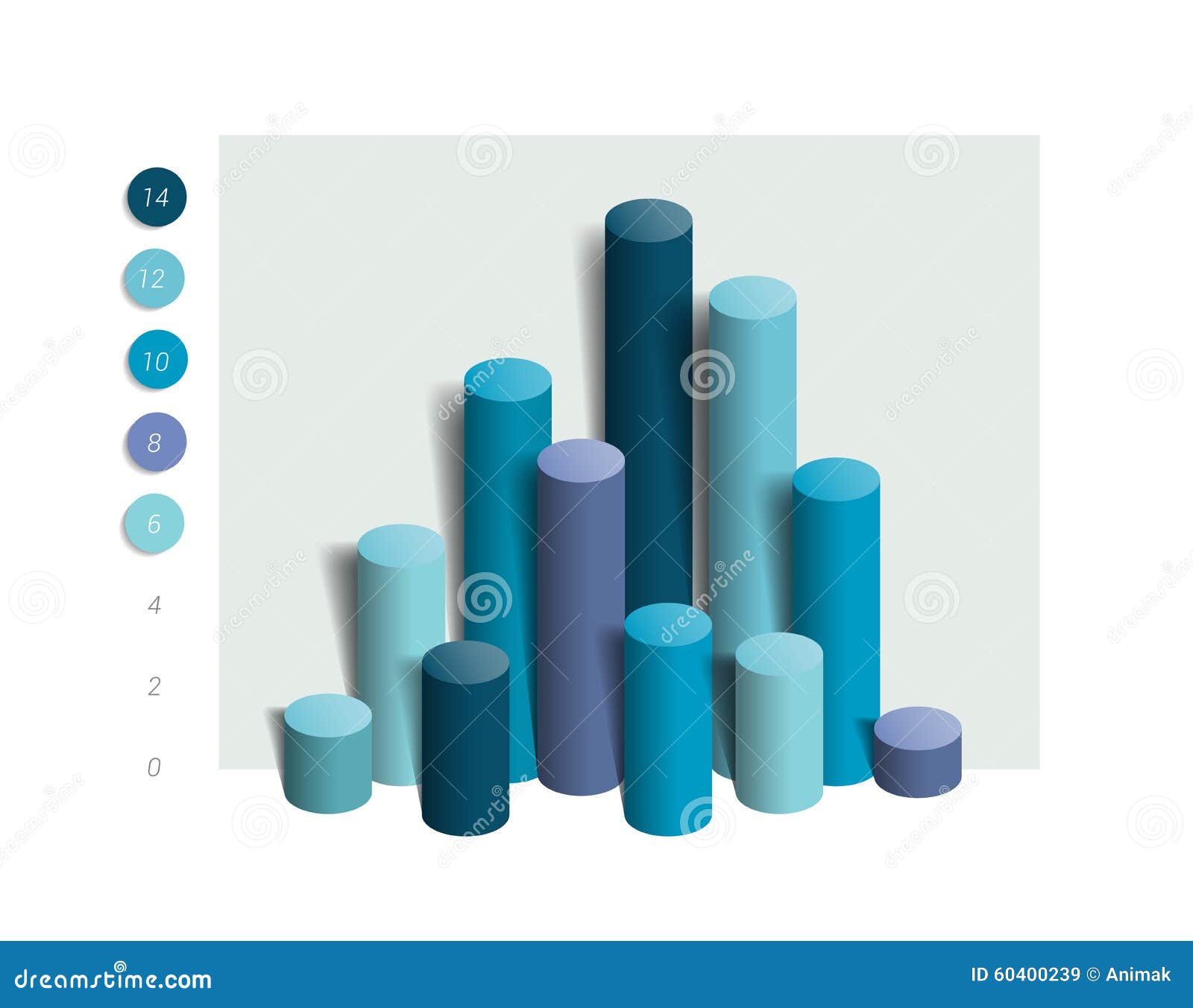 3D Chart, Graph. Simply Blue Color Editable Stock Vector - Illustration ...