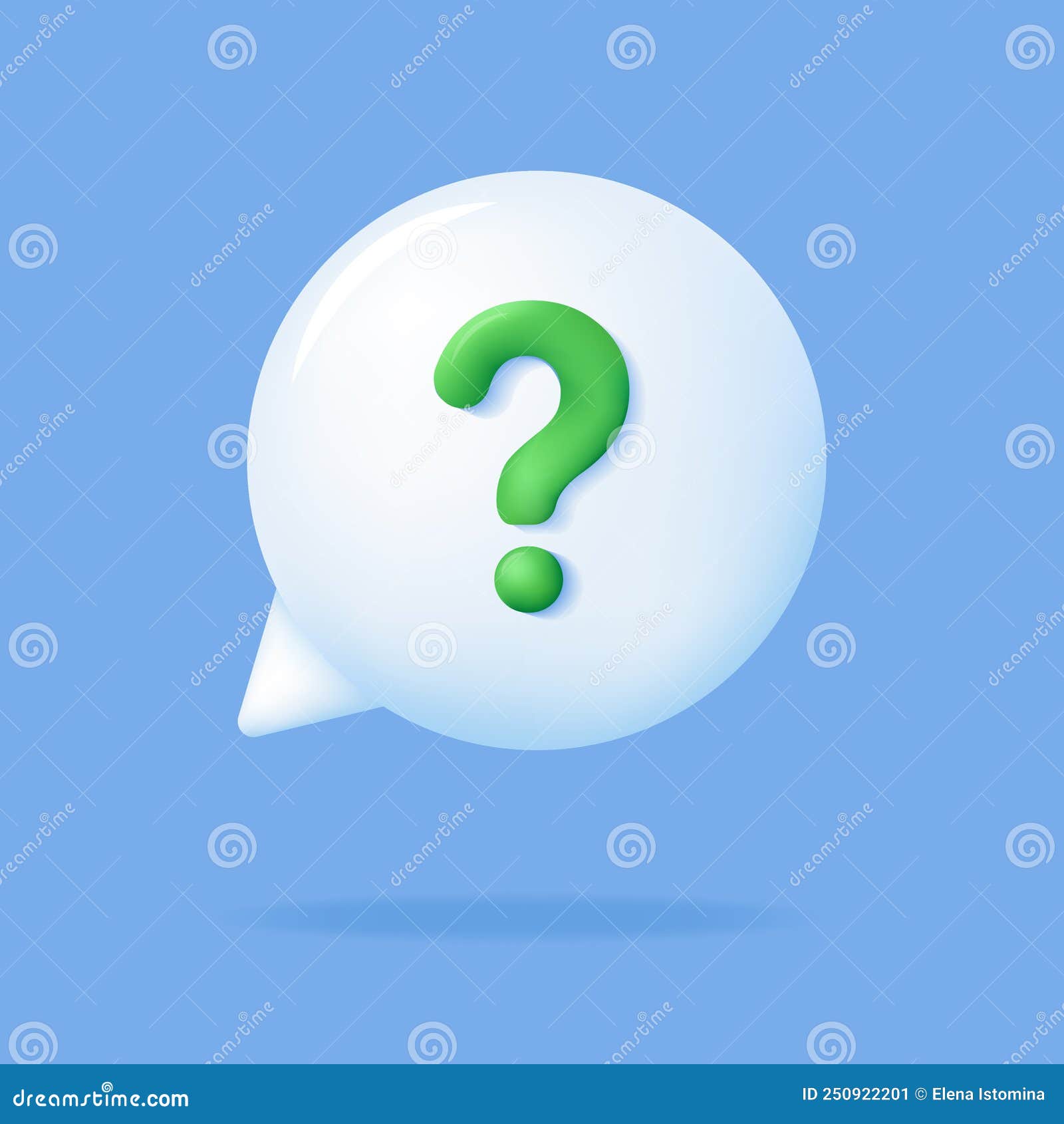 3d Chat Bubble with Question Mark. White Speech or Speak Bubble. FAQ ...