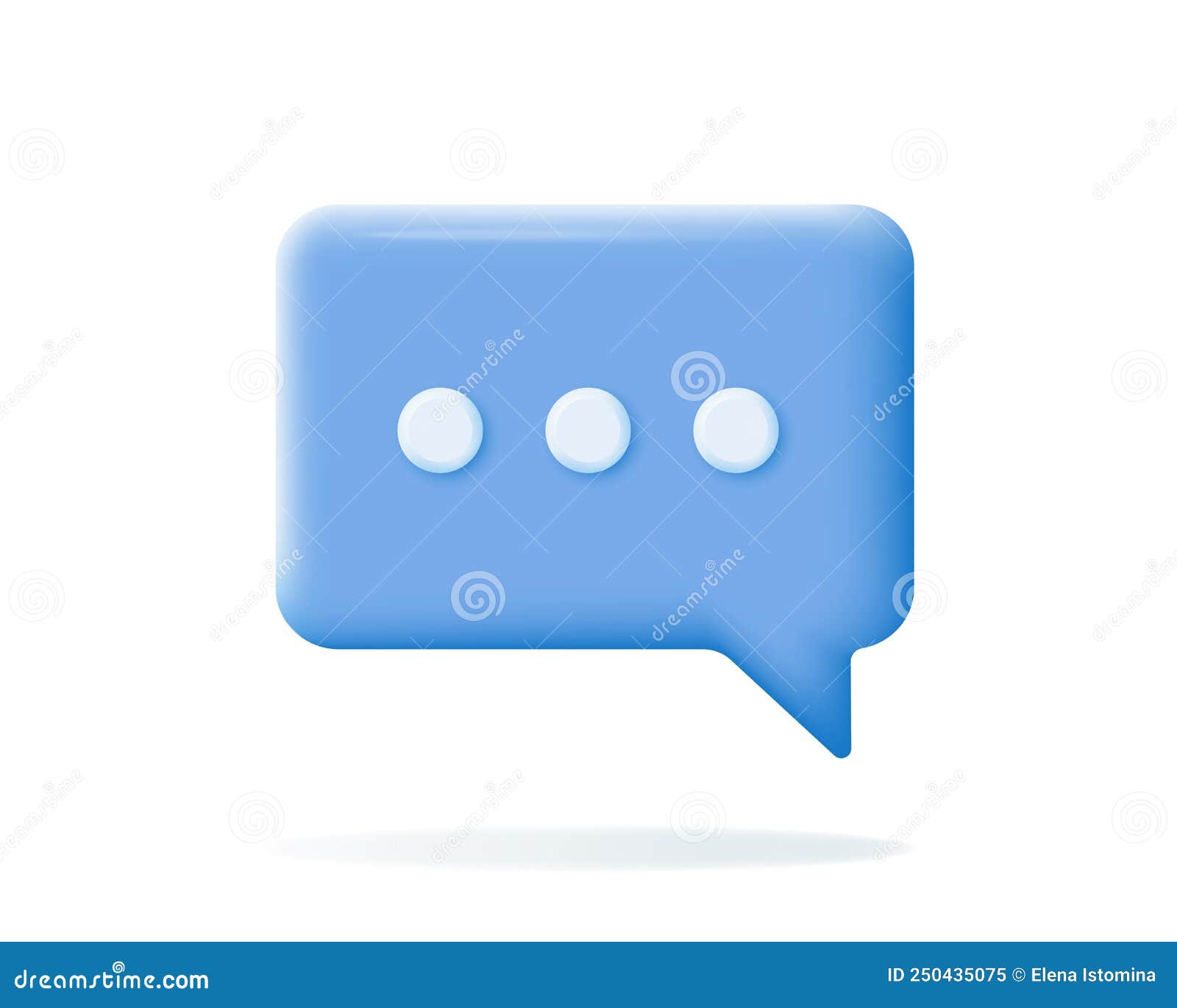 3d Chat Bubble Rendering. Blue Speech or Speak Bubble Icon Stock Vector ...