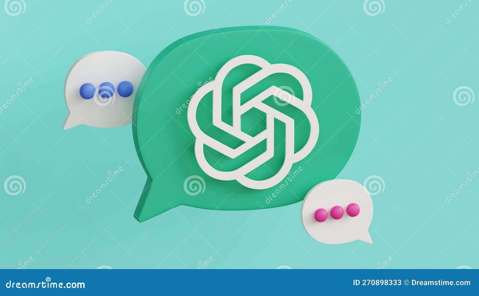 3d Chat Gpt. 3d Render, 3d Illustration. Online Business Network ...