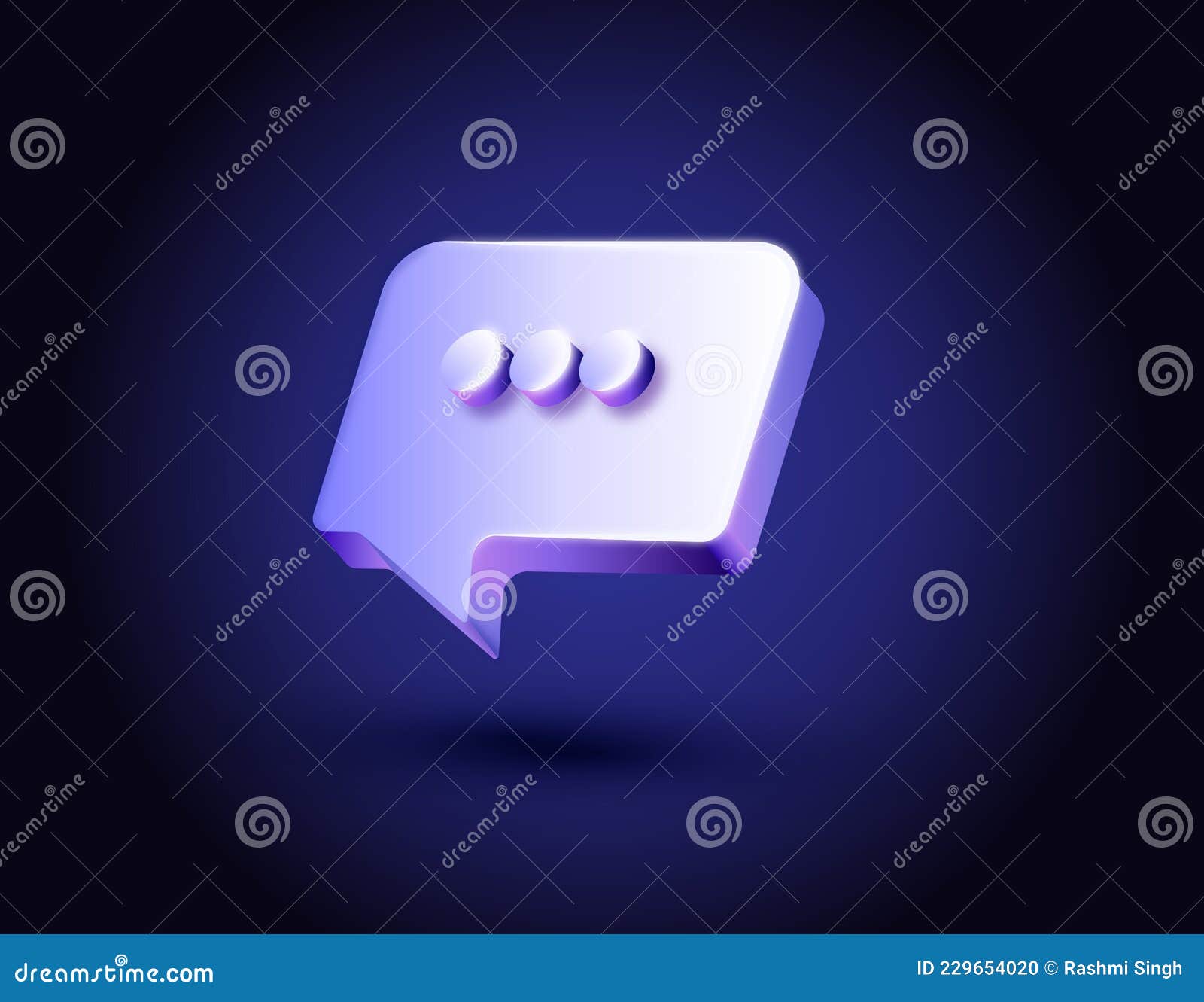3D Neon Color Effect Chat Icon Illustration Stock Illustration ...