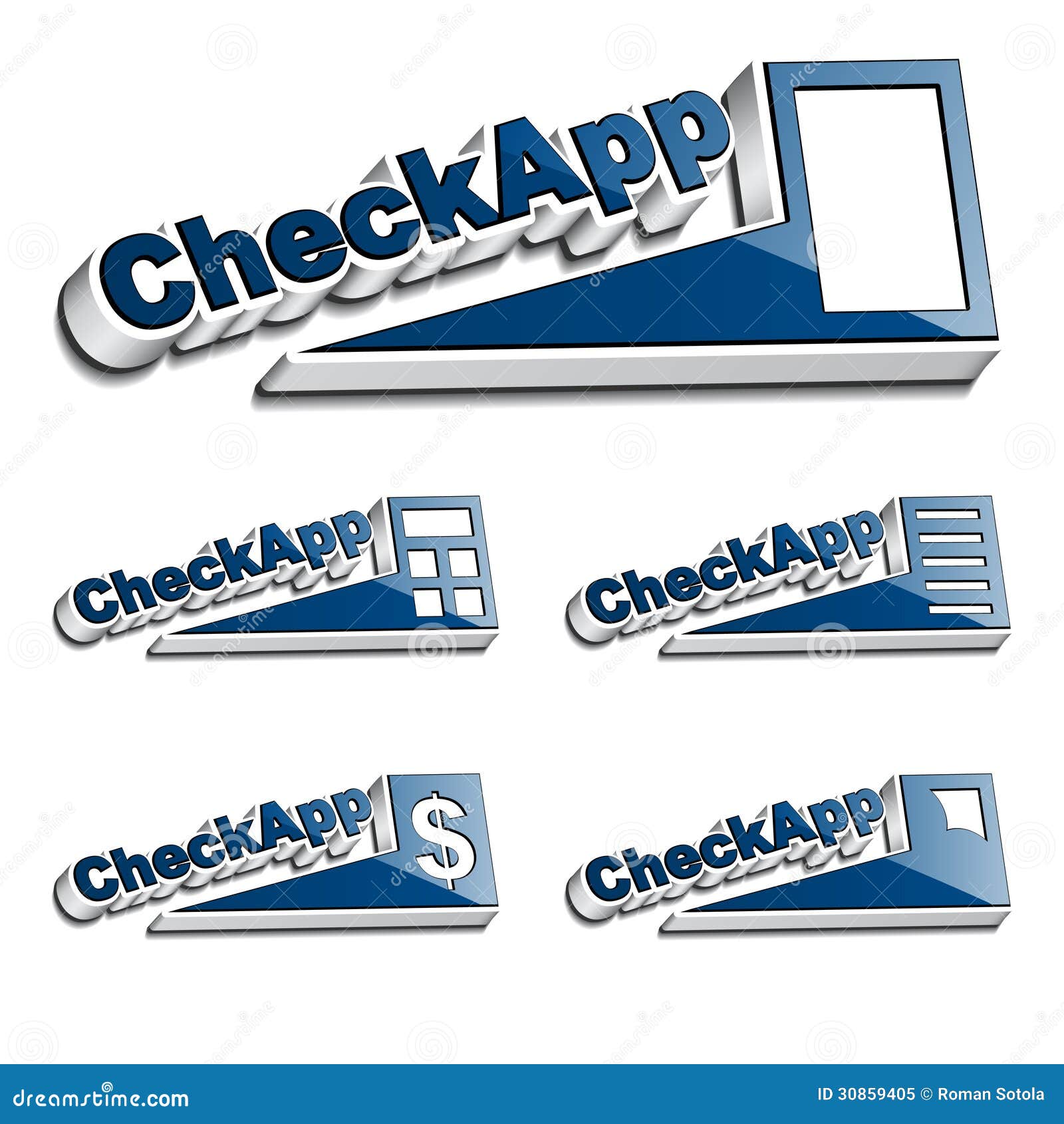 3d check app icon stock vector. Illustration of phone - 30859405