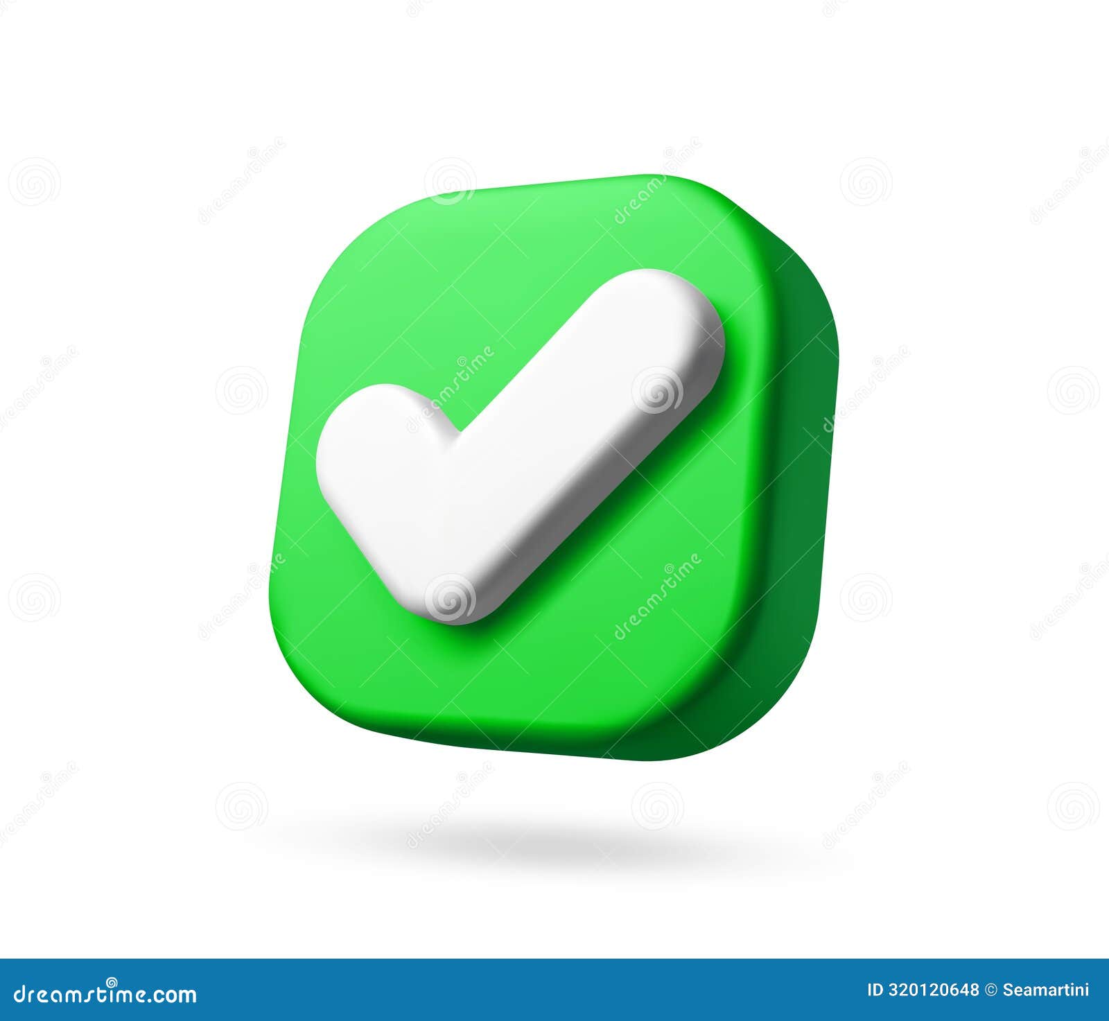 3D Check Icon, Checklist Tick, Done Mark Button Stock Vector ...