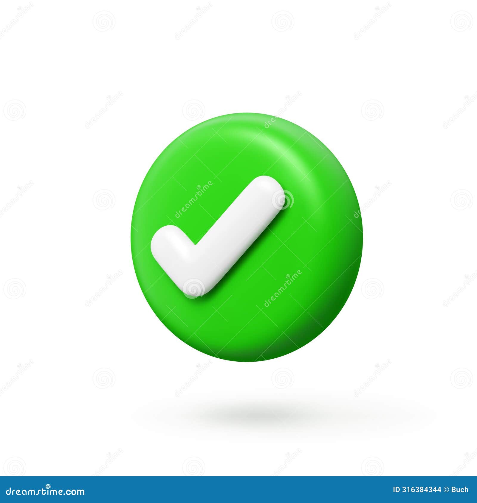 3d Check Icon, Checklist Tick, Vector Done Mark Stock Vector ...