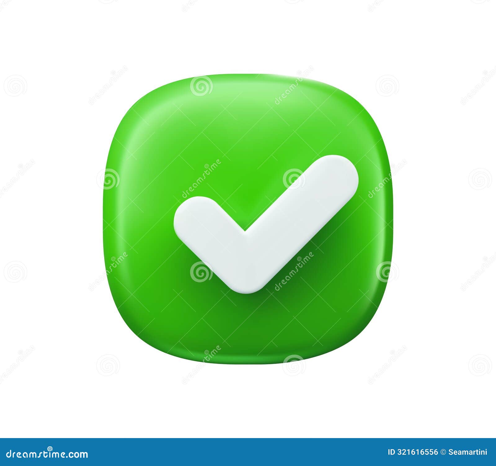 3D Check Icon, Done Mark or Tick Vector Button Stock Vector ...