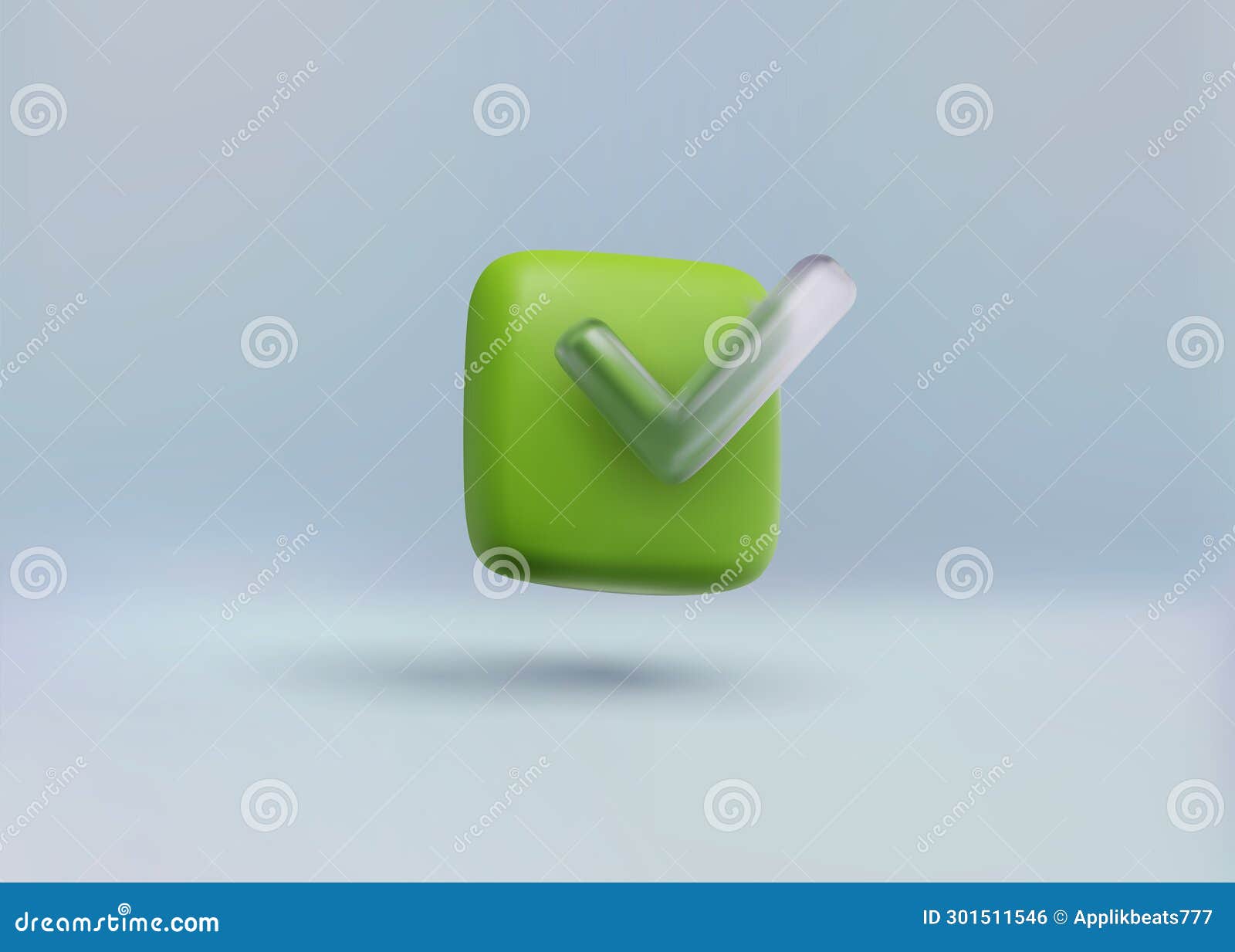 3d Check Mark Icon. Approvement Concept. Cartoon Render Style Vector ...