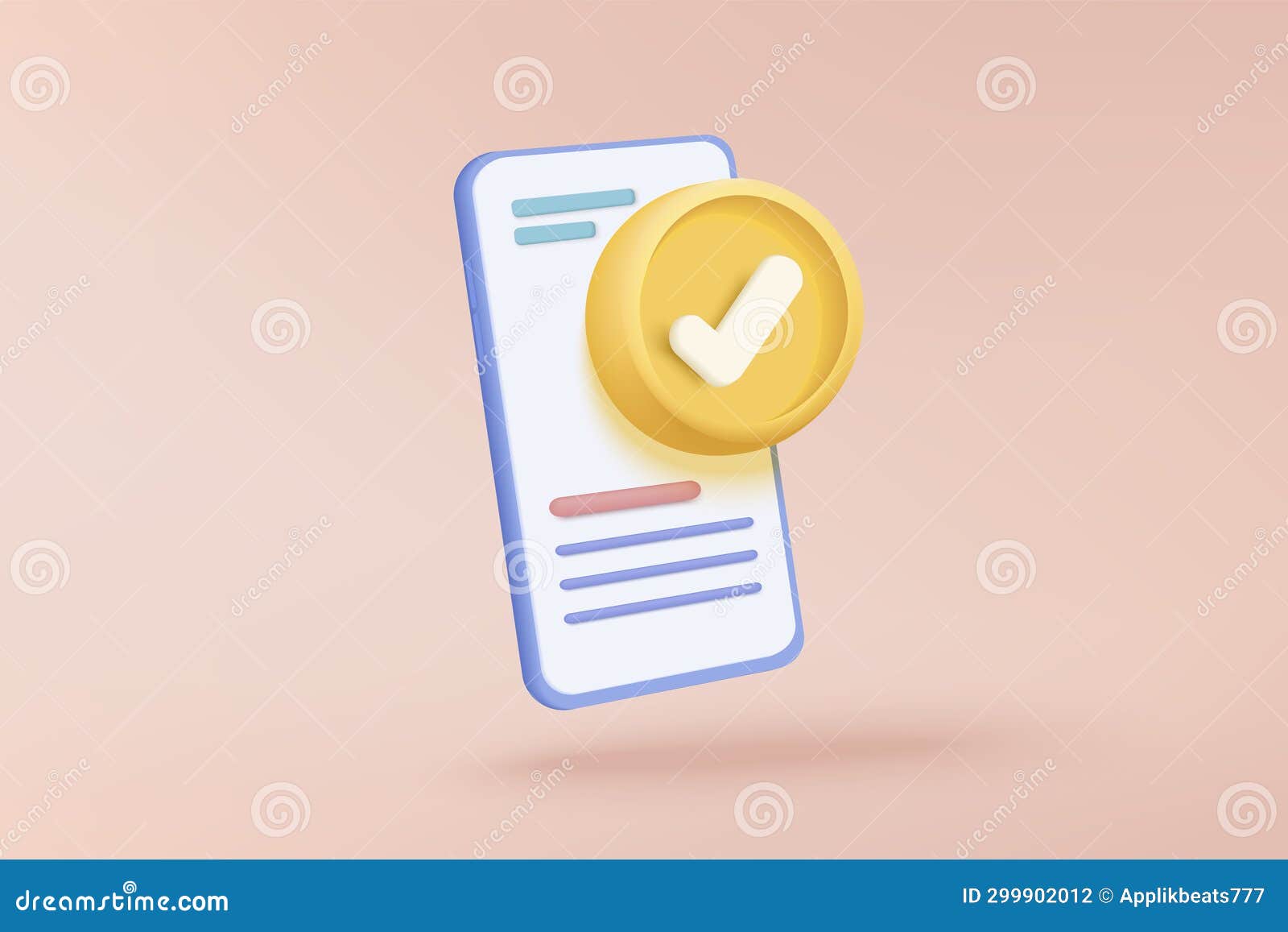 3d Check Mark Icon Isolated on Mobile Phone. Check List Button Best ...