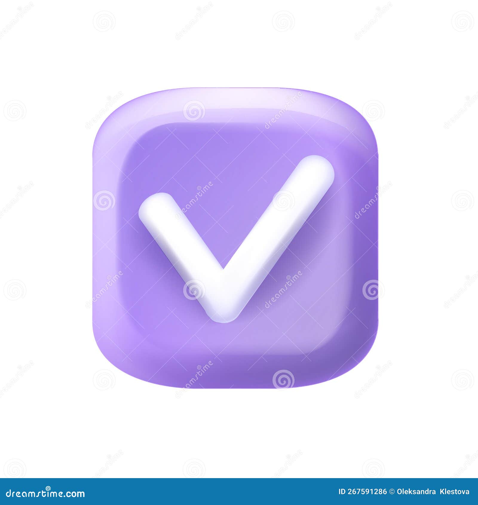 3D Check Mark Icon, Vector Checkmark Tick Square Checkbox, Ok Button ...