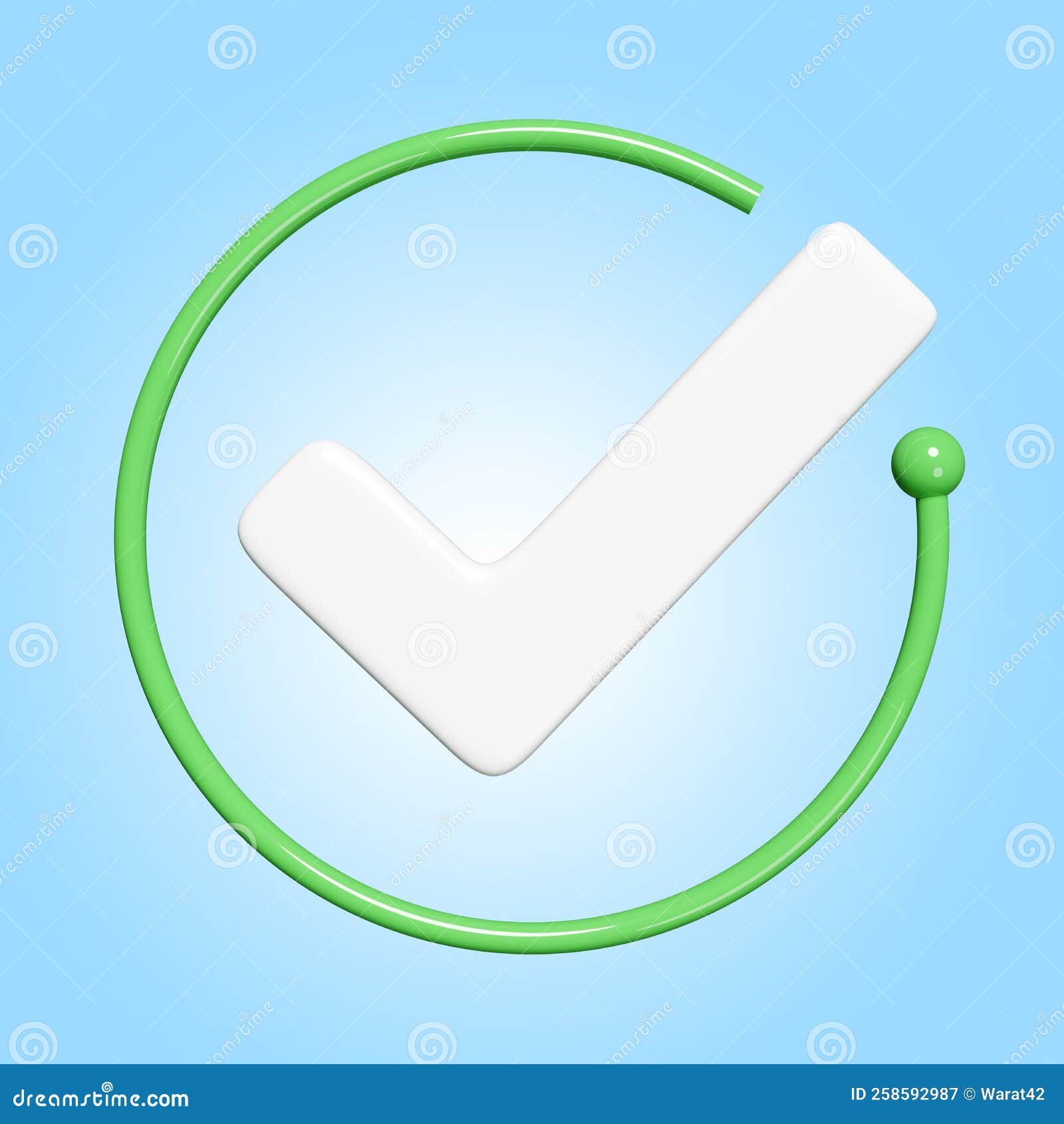 3d Check Marks, Tick Marks Symbols Icon Isolated on Blue Background ...