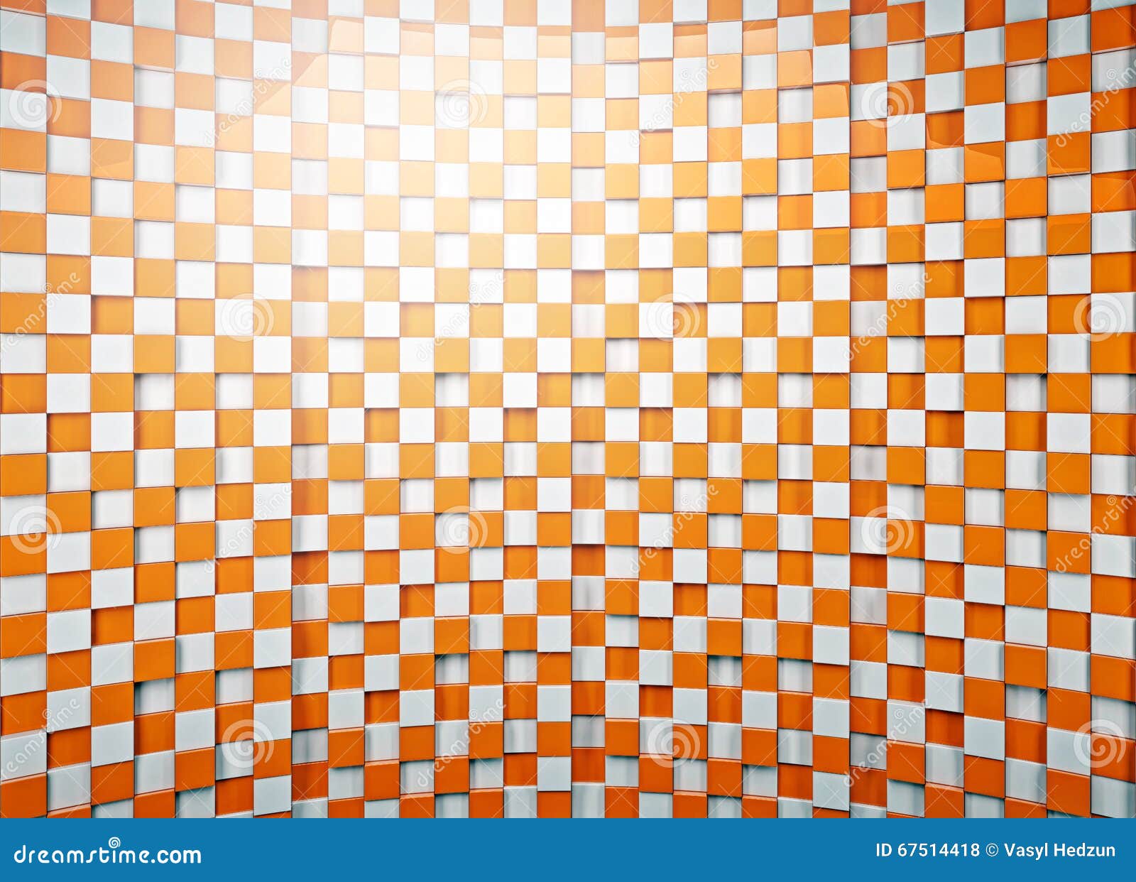 3d Checkered Background in Orange and White Tone. 3d Pattern Checkered ...