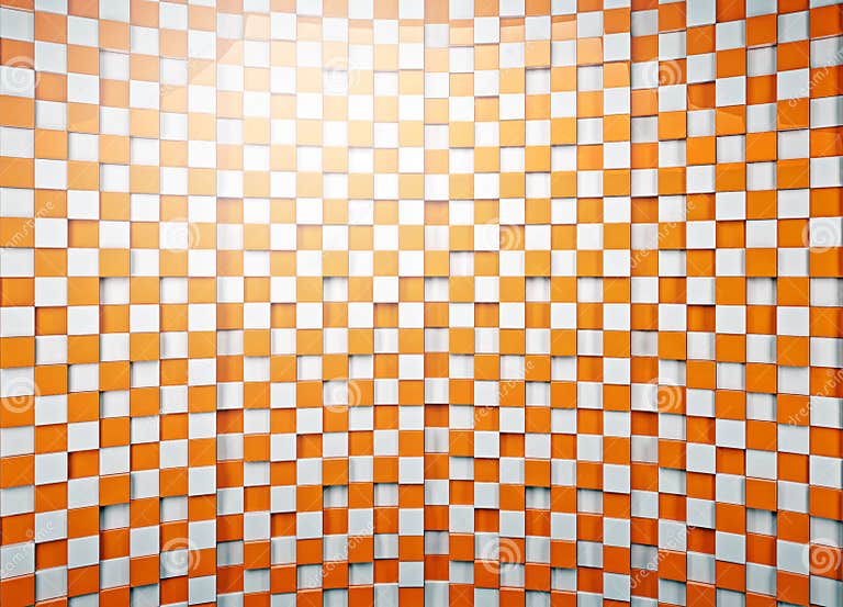 3d Checkered Background in Orange and White Tone. 3d Pattern Checkered ...