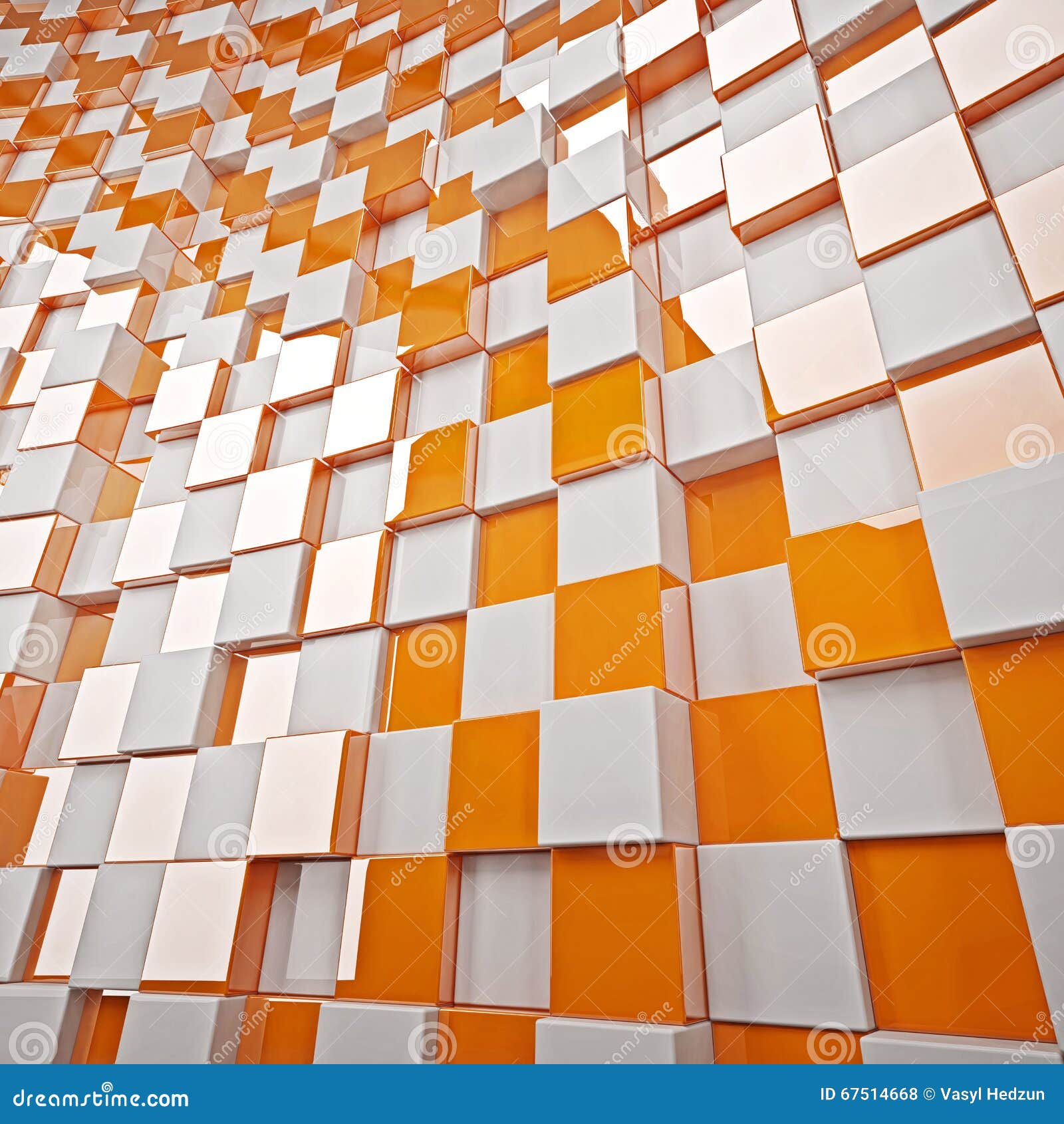 3d Checkered Background in Orange and White Tone. 3d Pattern Checkered ...