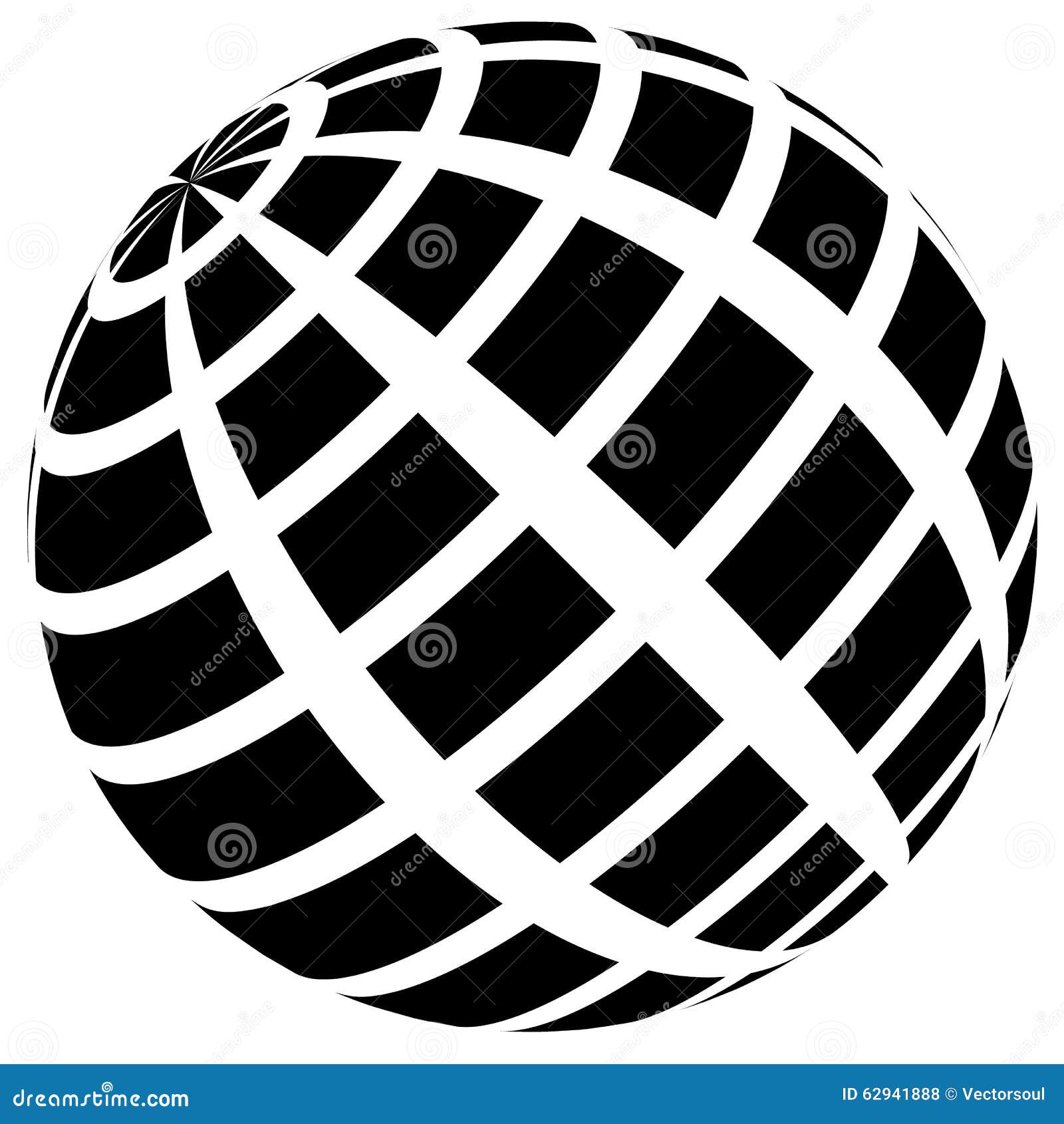 3d Checkered Sphere on White. Editable . Stock Illustration ...