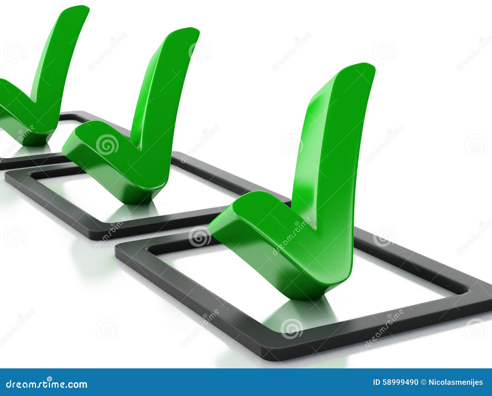 3d Checklist with Green Check Mark. Stock Illustration - Illustration ...