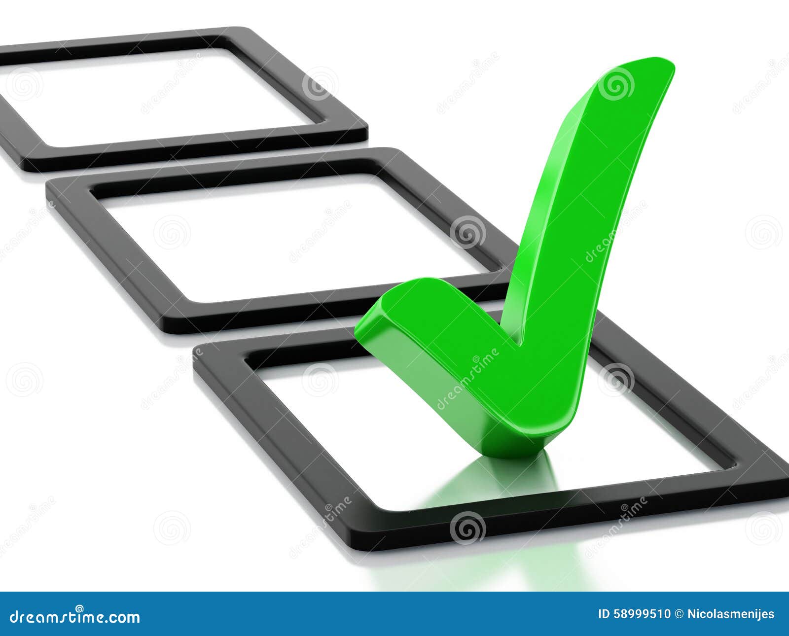 3d Checklist with Green Check Mark. Stock Illustration - Illustration ...