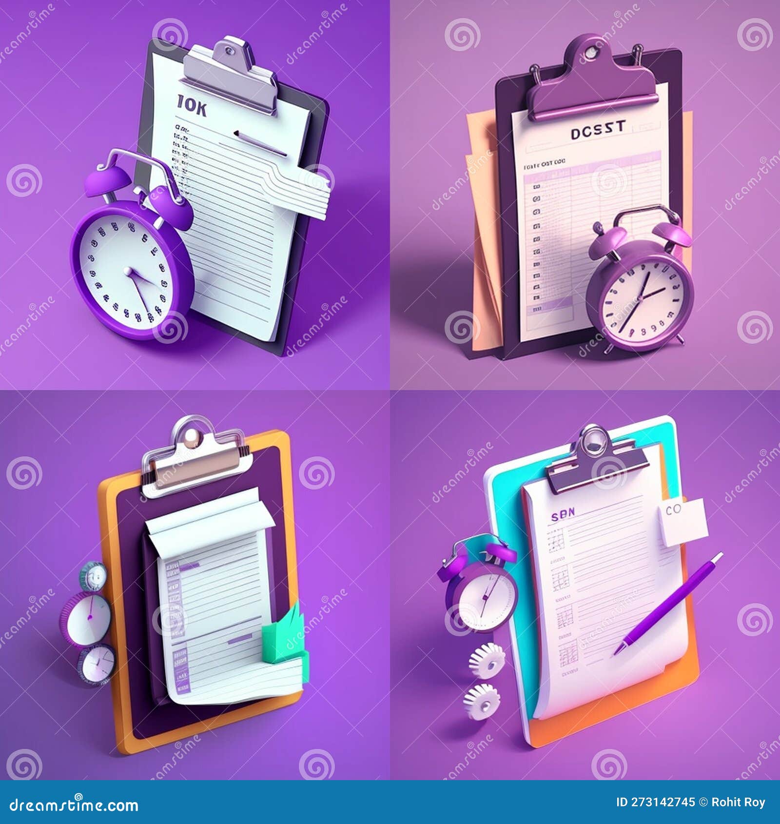 3D Checklist with pencil stock illustration. Illustration of paper ...