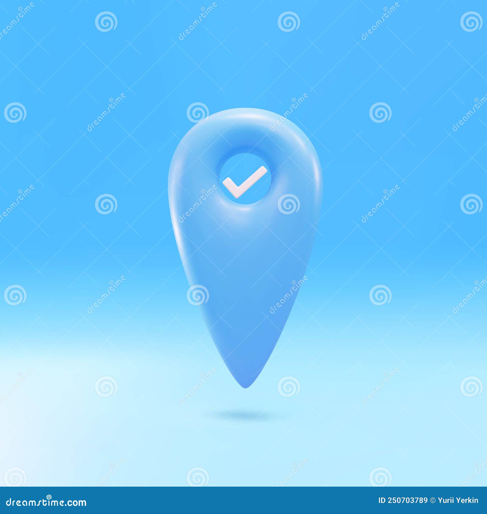 3d Checkmark Icon. Approvement Concept. Geolocation Map Mark, Point Location. Vector ...