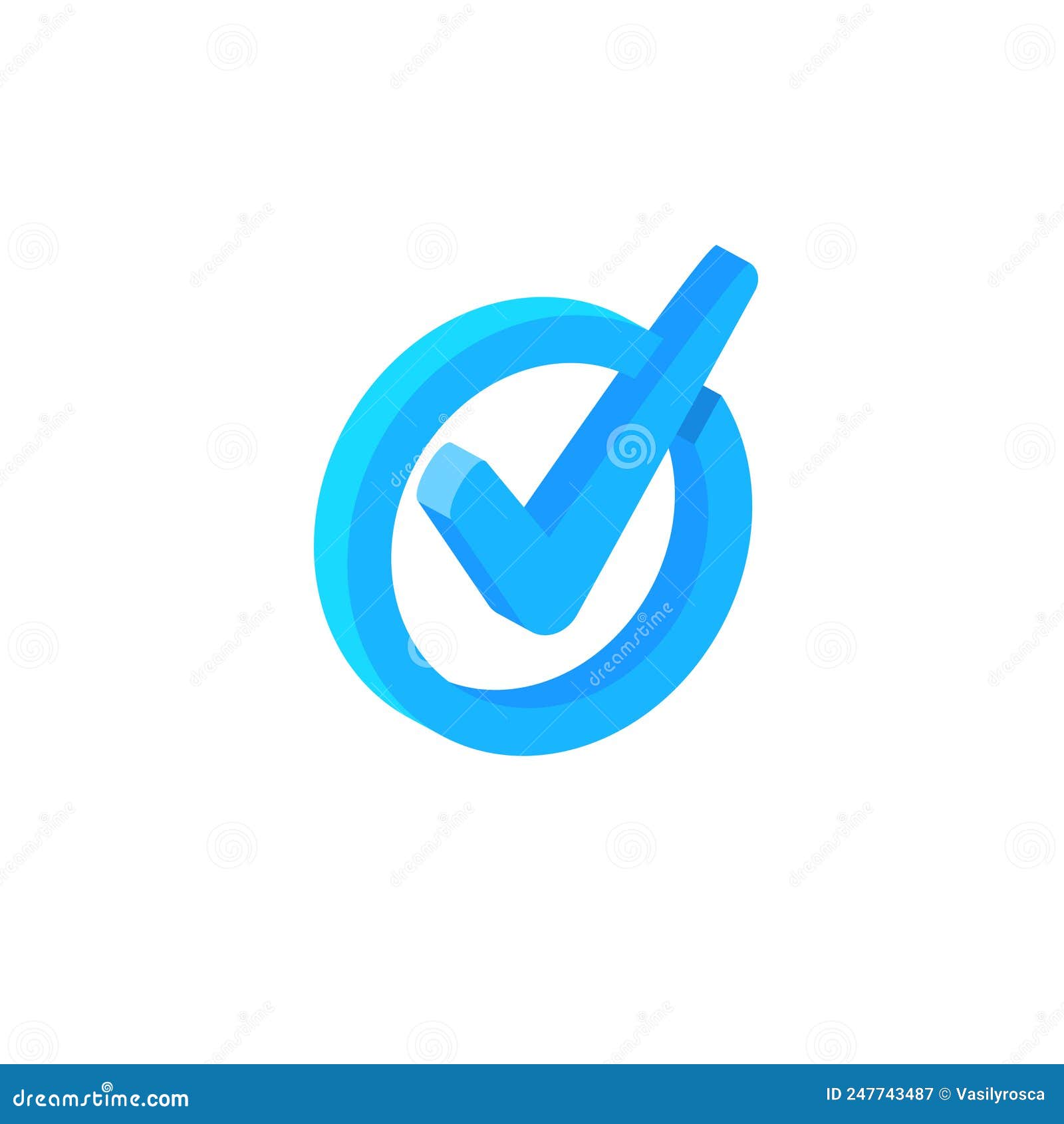 3d Checkmark Tick Icon. Checklist Success Button Correct Agree App 3d ...