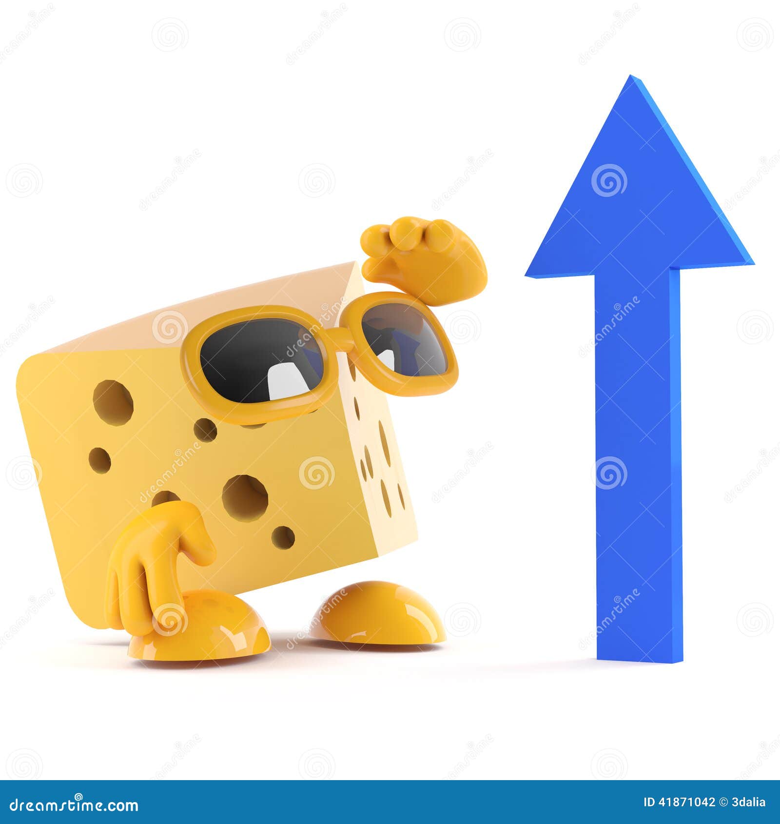 3d Cheese Character with Arrow Stock Illustration - Illustration of ...
