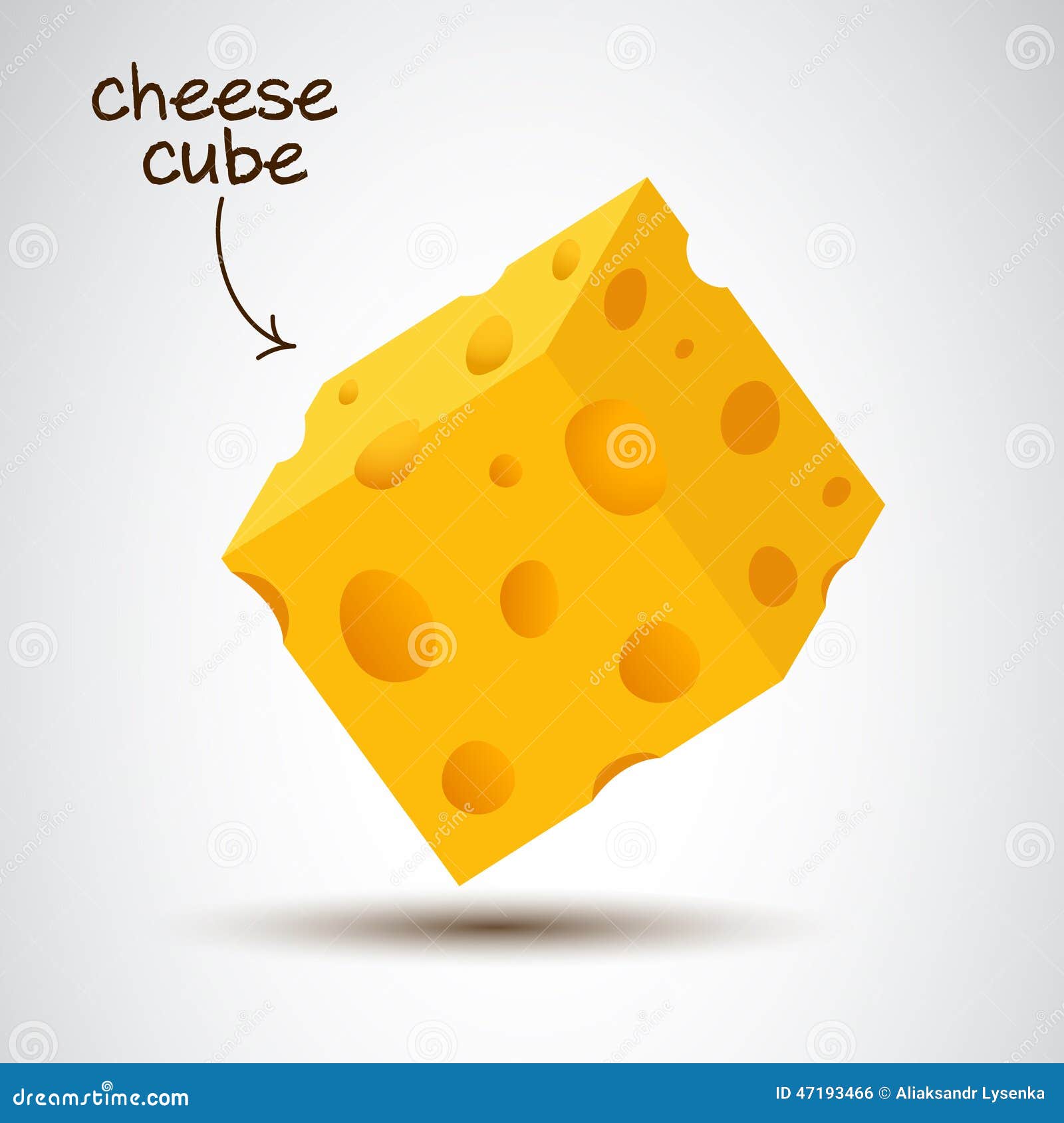 3d cheese cube stock vector. Illustration of idea, delicatessen - 47193466