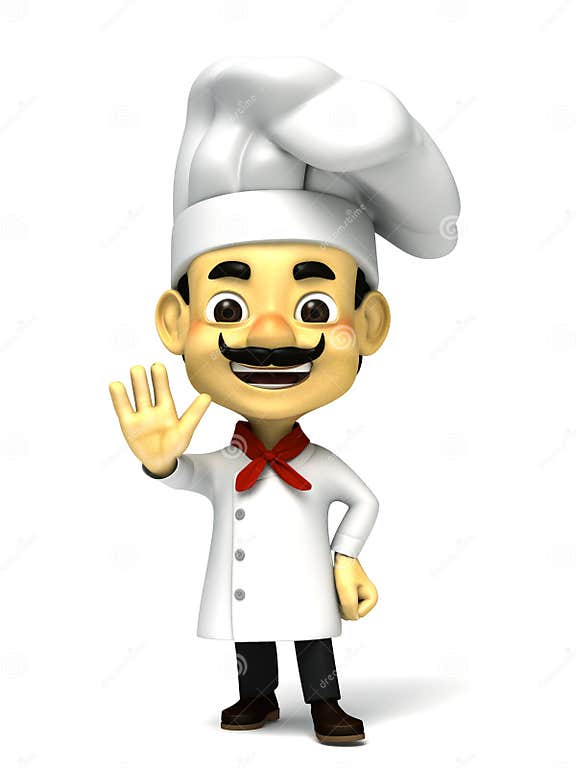 3d chef decline pose stock image. Image of attractive - 33044821