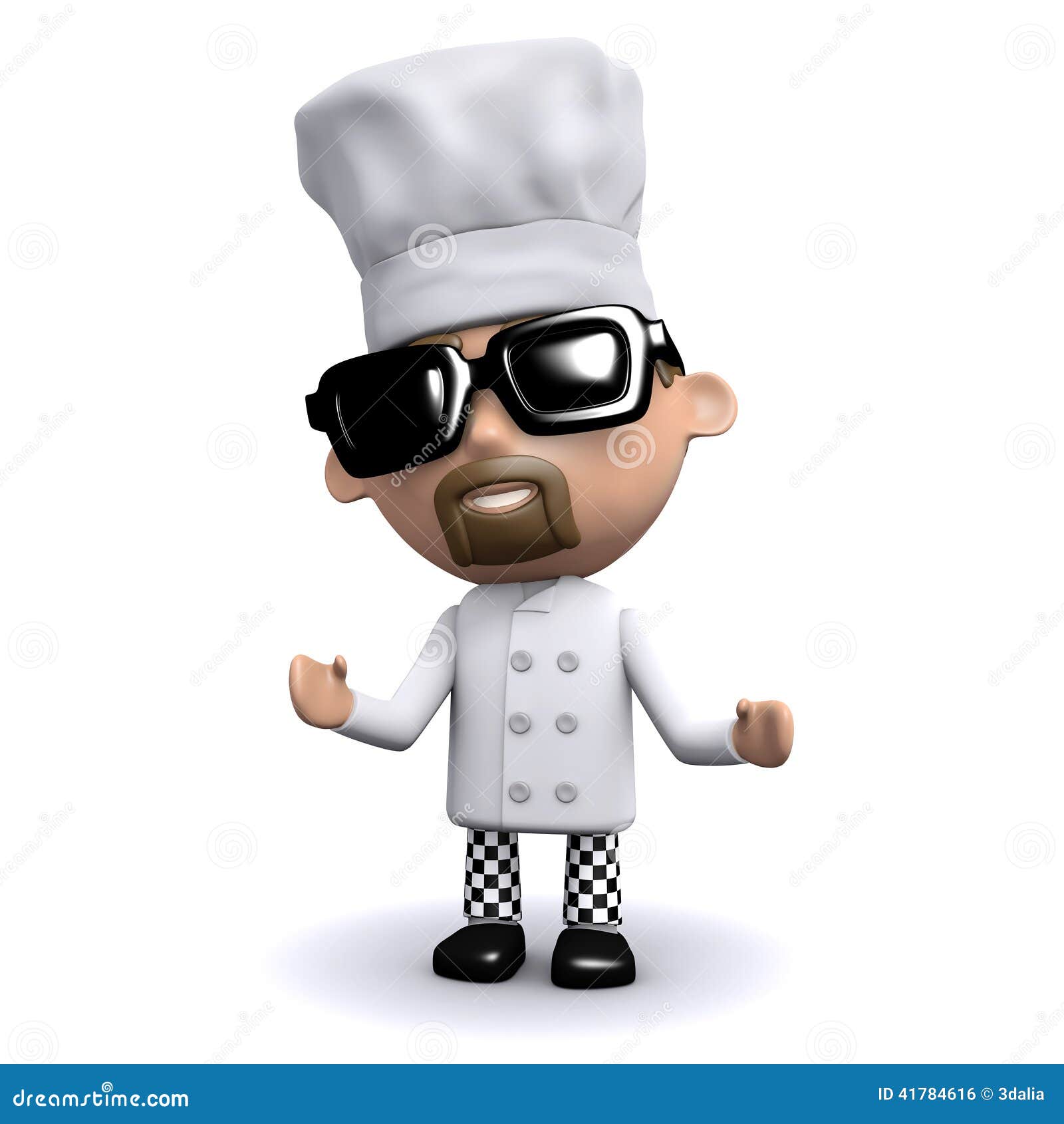 3d Chef Looks Cool in Sunglasses Stock Illustration - Illustration of ...