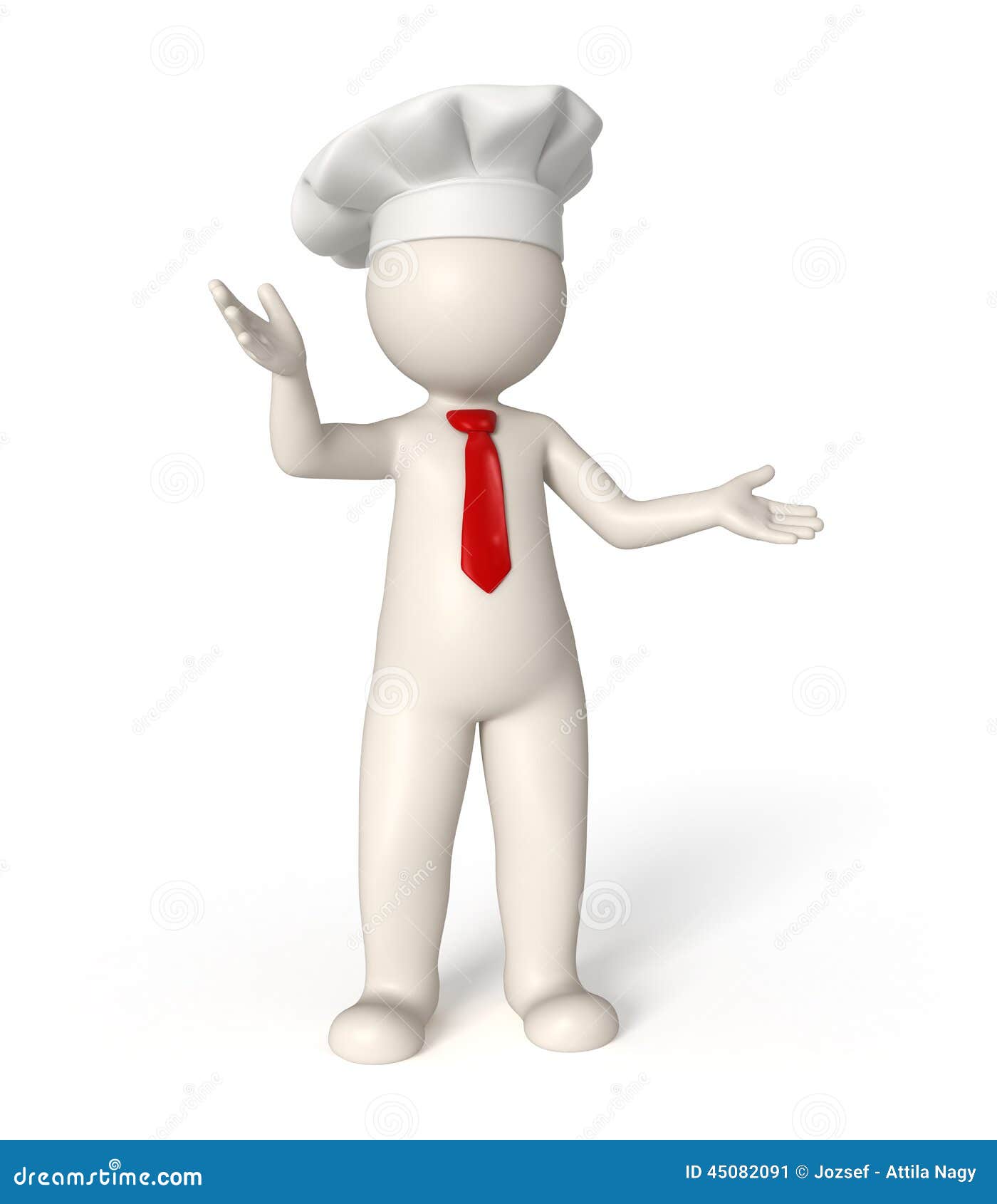 3d chef with red tie stock illustration. Illustration of business ...