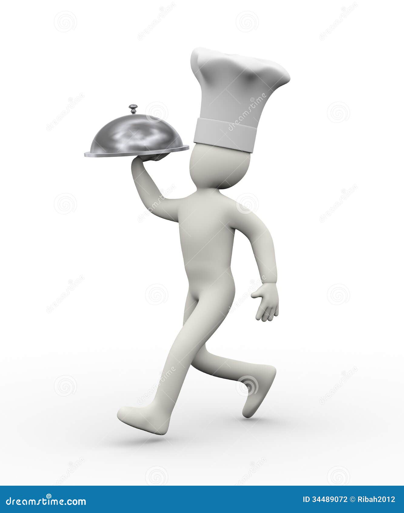3d chef running with dish stock illustration. Illustration of dish ...
