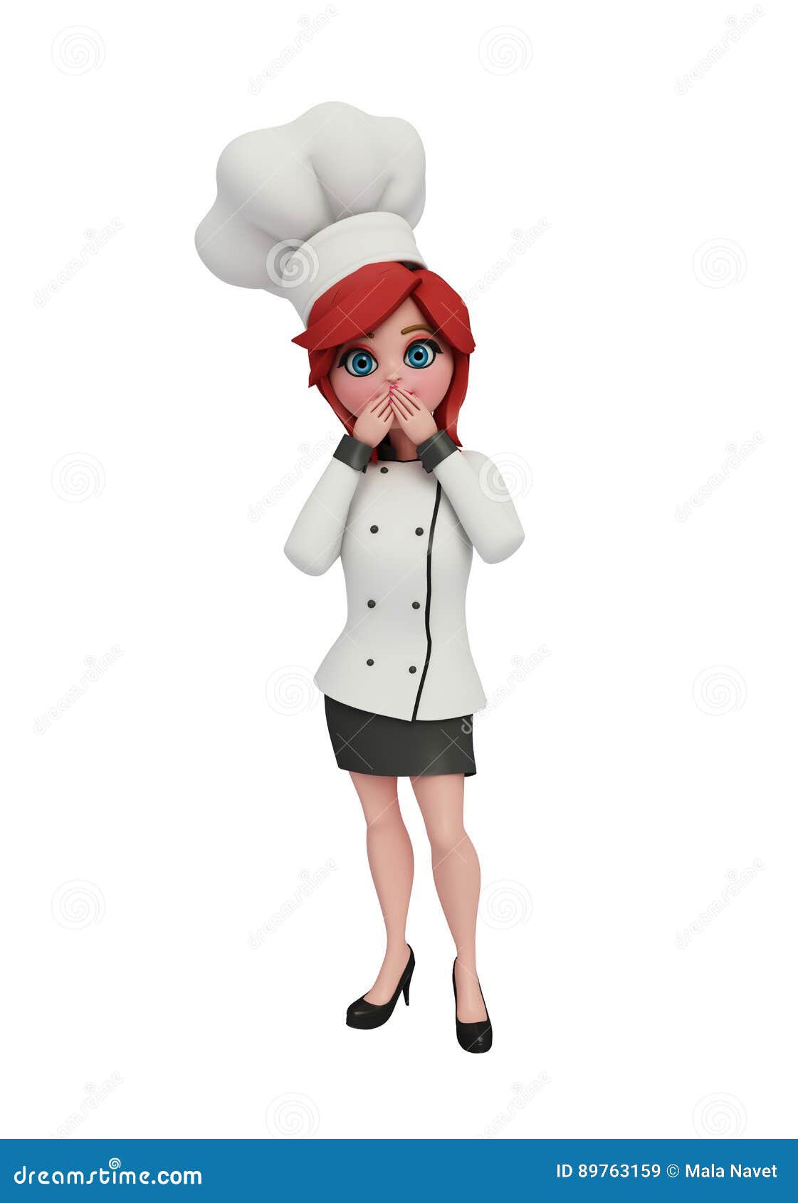 3d Chef with Shocking Pose. Stock Illustration - Illustration of ...
