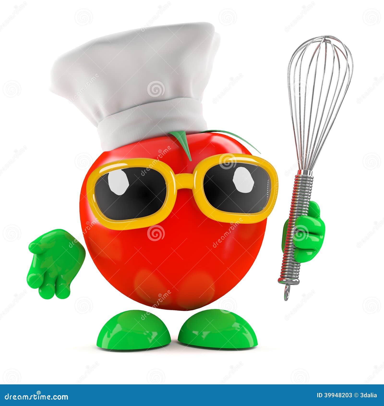 3d Chef tomato stock illustration. Illustration of nutrition - 39948203