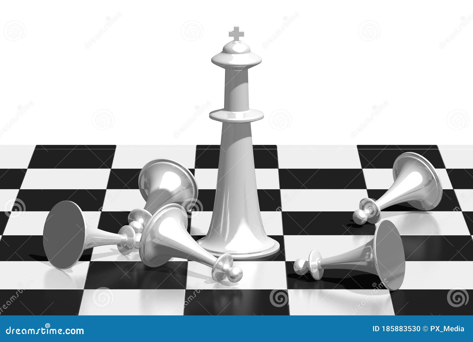 3D Chess Illustration - Winner Concept Stock Illustration ...