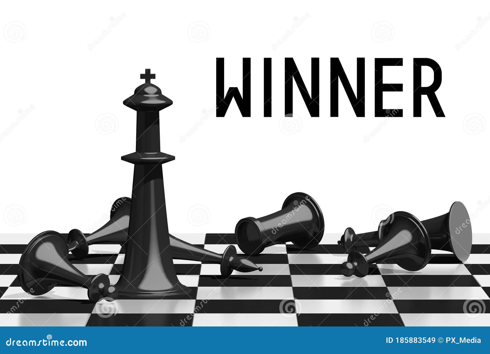 3D Chess Illustration - Winner Concept Stock Illustration ...