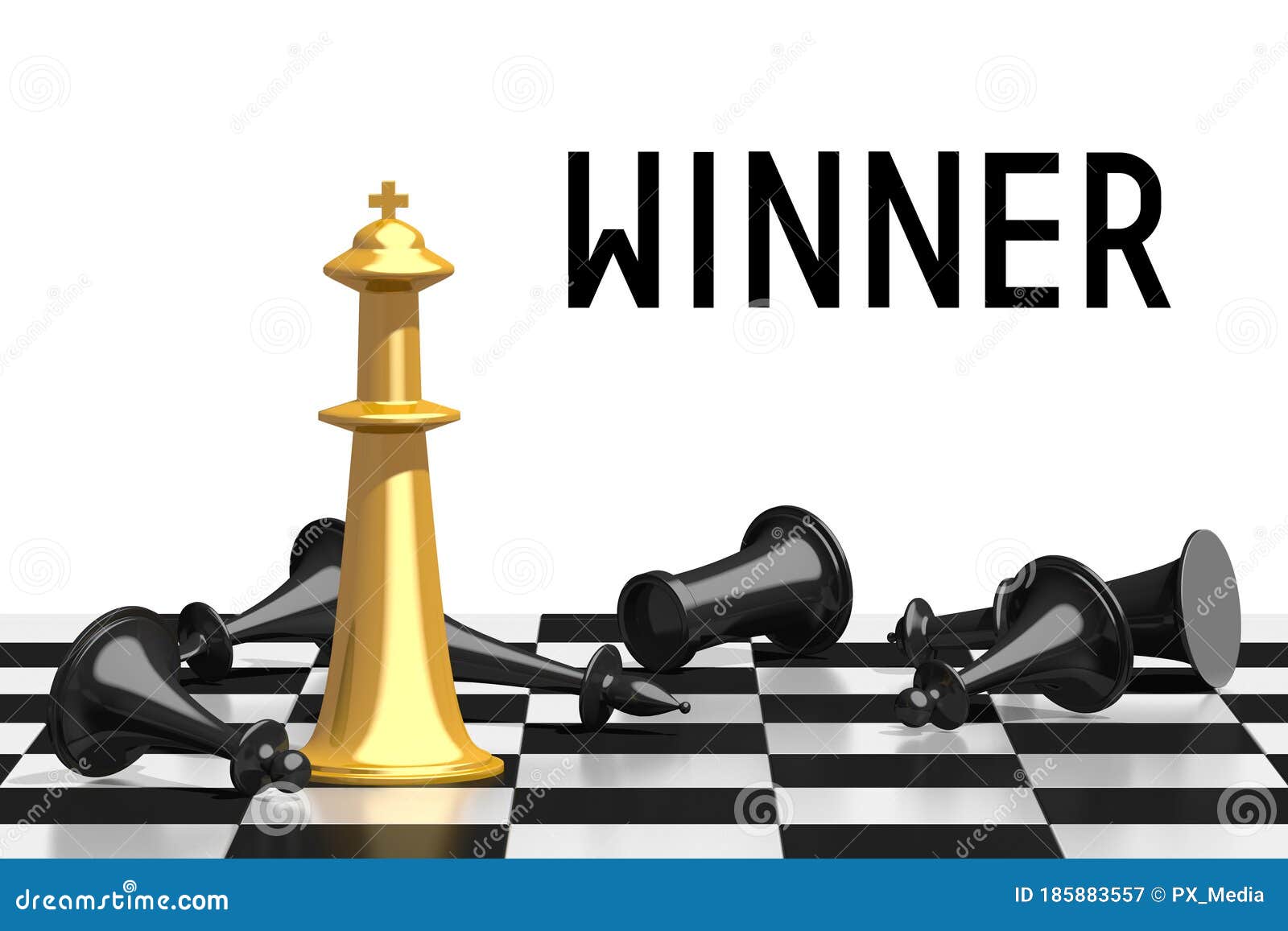 3D Chess Illustration - Winner Concept Stock Illustration ...