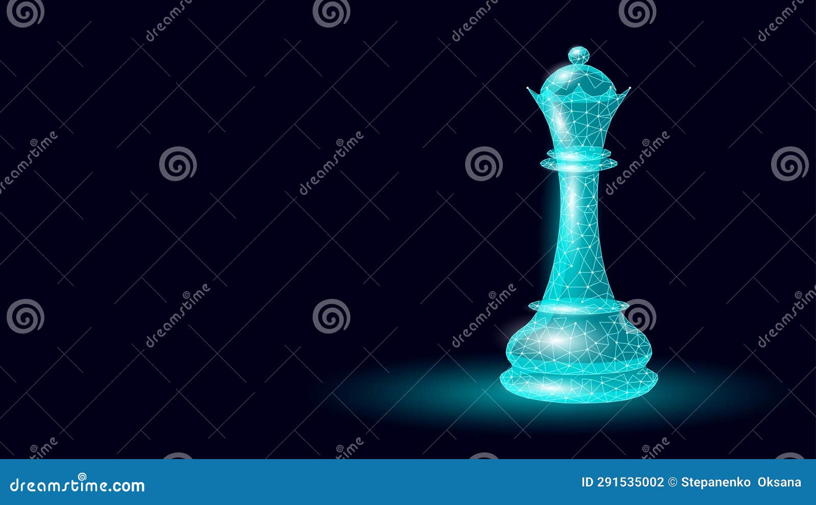 3D Chess King Silhouette Drawing. Polygonal Play Strategy Game Graphic ...