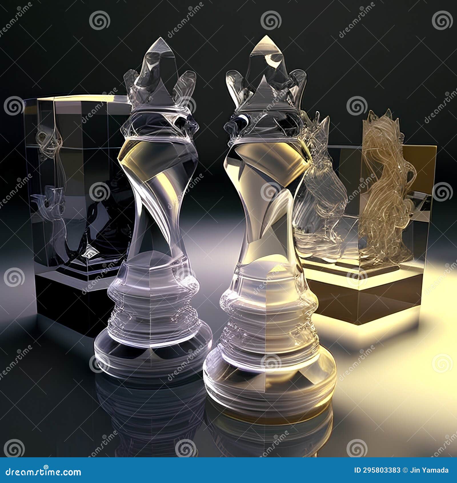 3d Chess Pieces on a Black Background. 3d Rendered Illustration Stock ...
