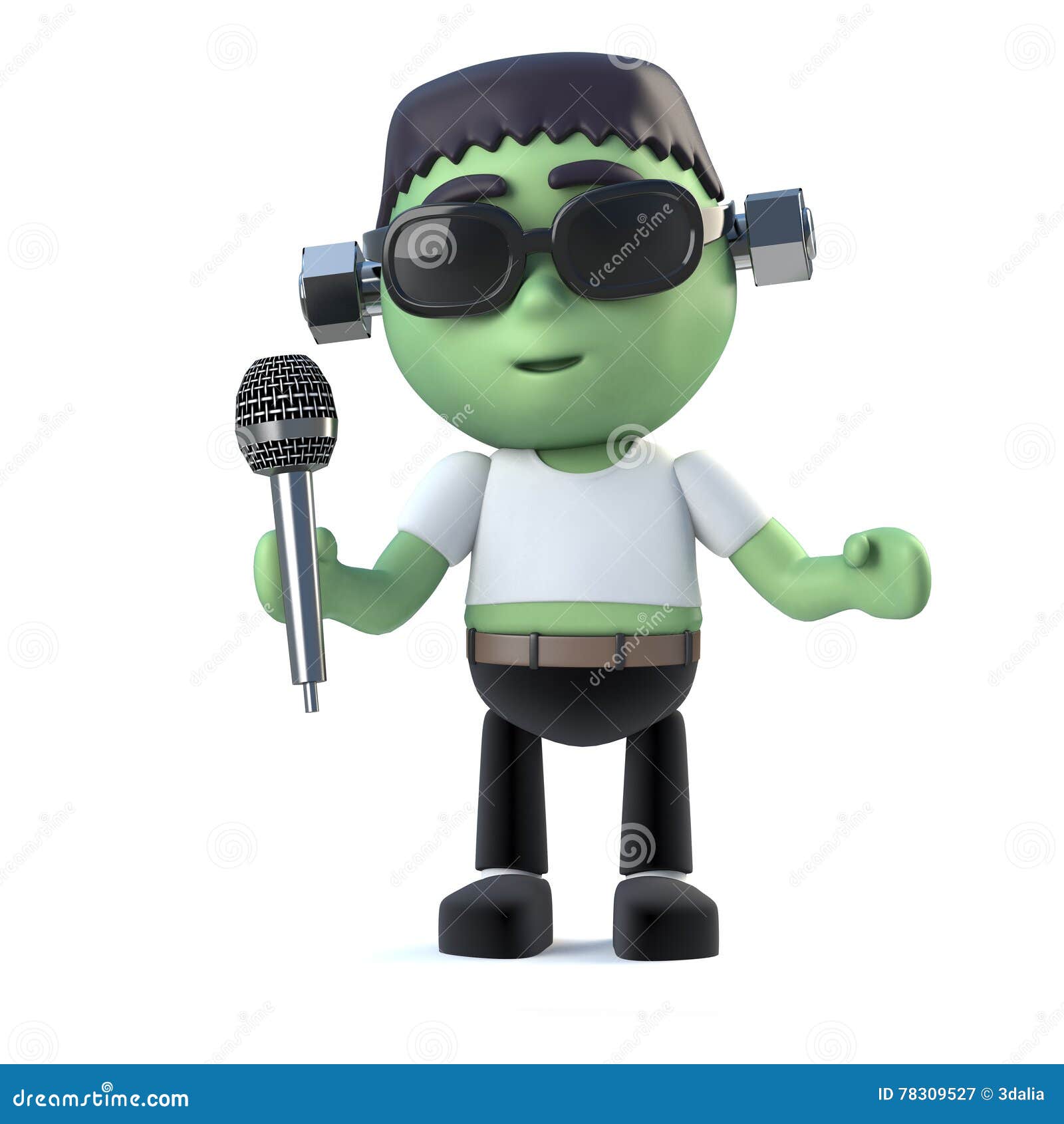 3d Chile Frankenstein Monster Singing with a Microphone Stock ...