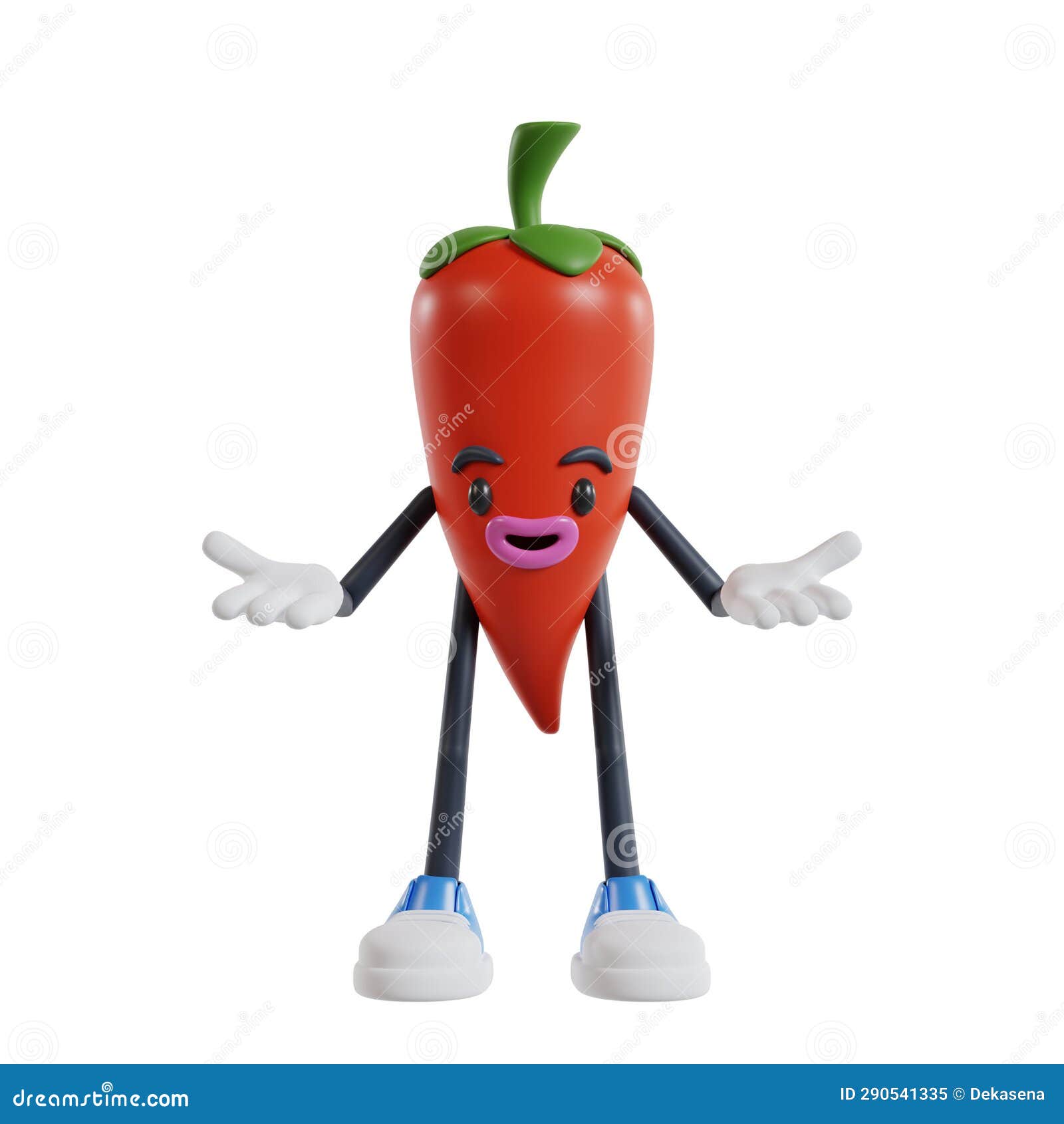3d Chili Character Posing Talking with Open Hand Stock Image ...