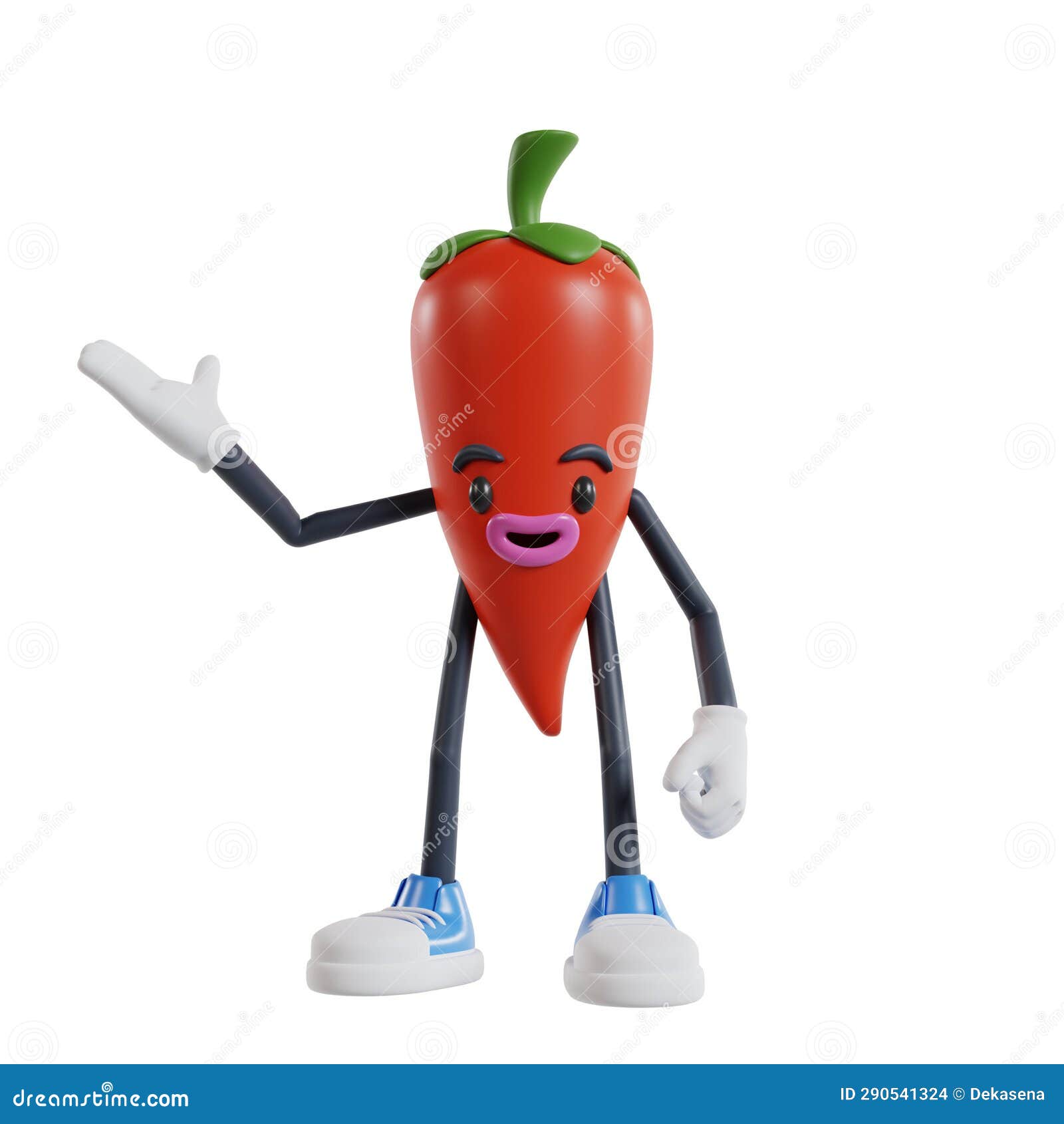 3d Chili Character Presenting with Right Hand Stock Photo ...
