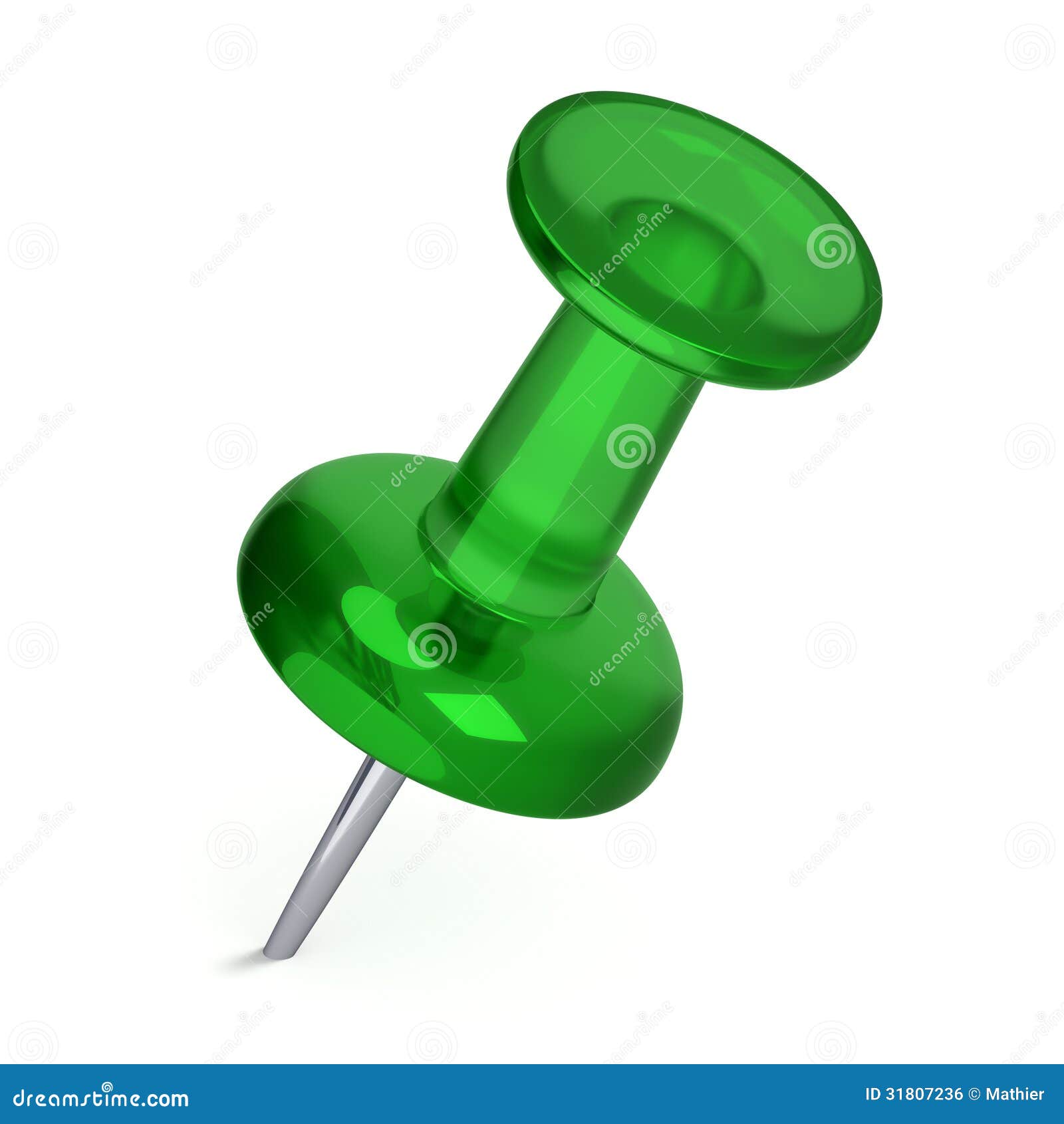 3D Chincheta Realista - Verde Stock de ilustración - Ilustración de ...