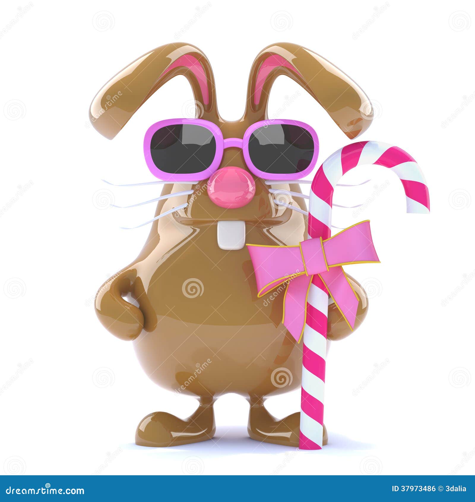 3d Chocolate Easter Bunny with Candy Stock Vector - Illustration of ...